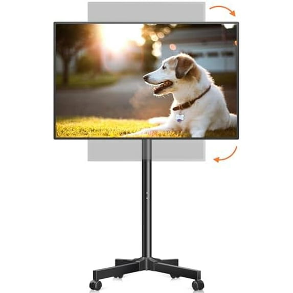 Mobile TV Carts, Rotating Rolling TV Stand on Wheels for 13-50" Flat ...