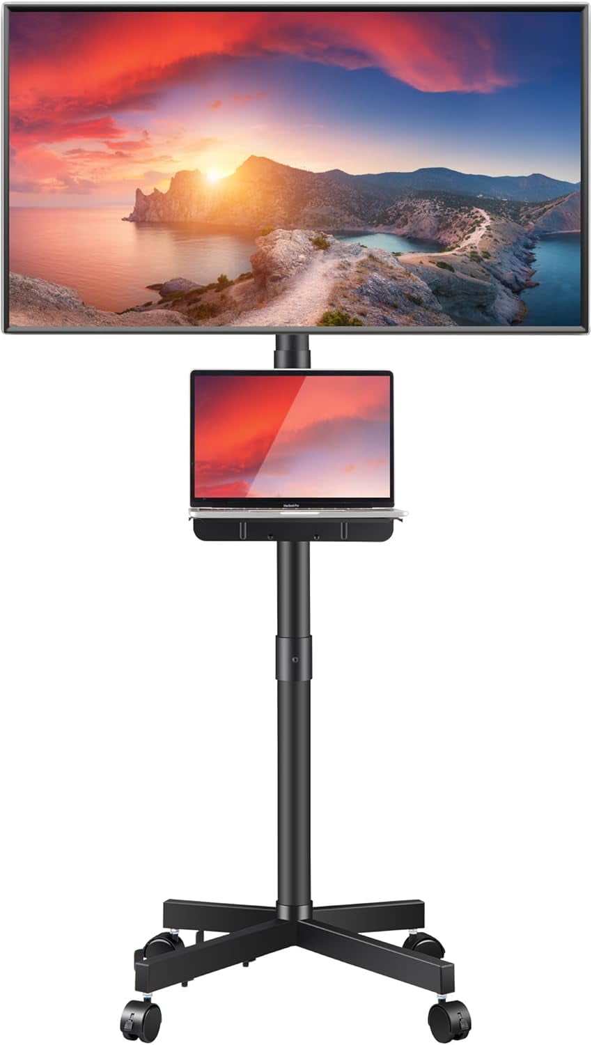 Portable Tv Stand On Wheels Mobile TV Stand On Wheels, Height ...