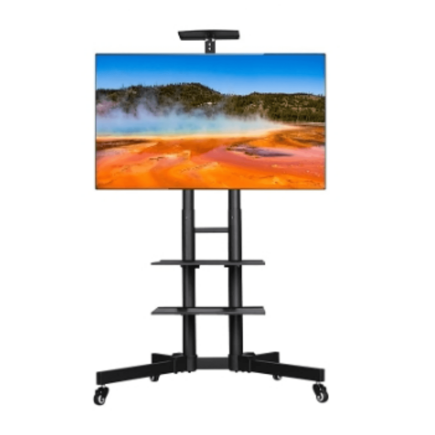 Mobile TV Stand, Adjustable Rolling TV Cart w/Locking Wheels for 32-75 ...