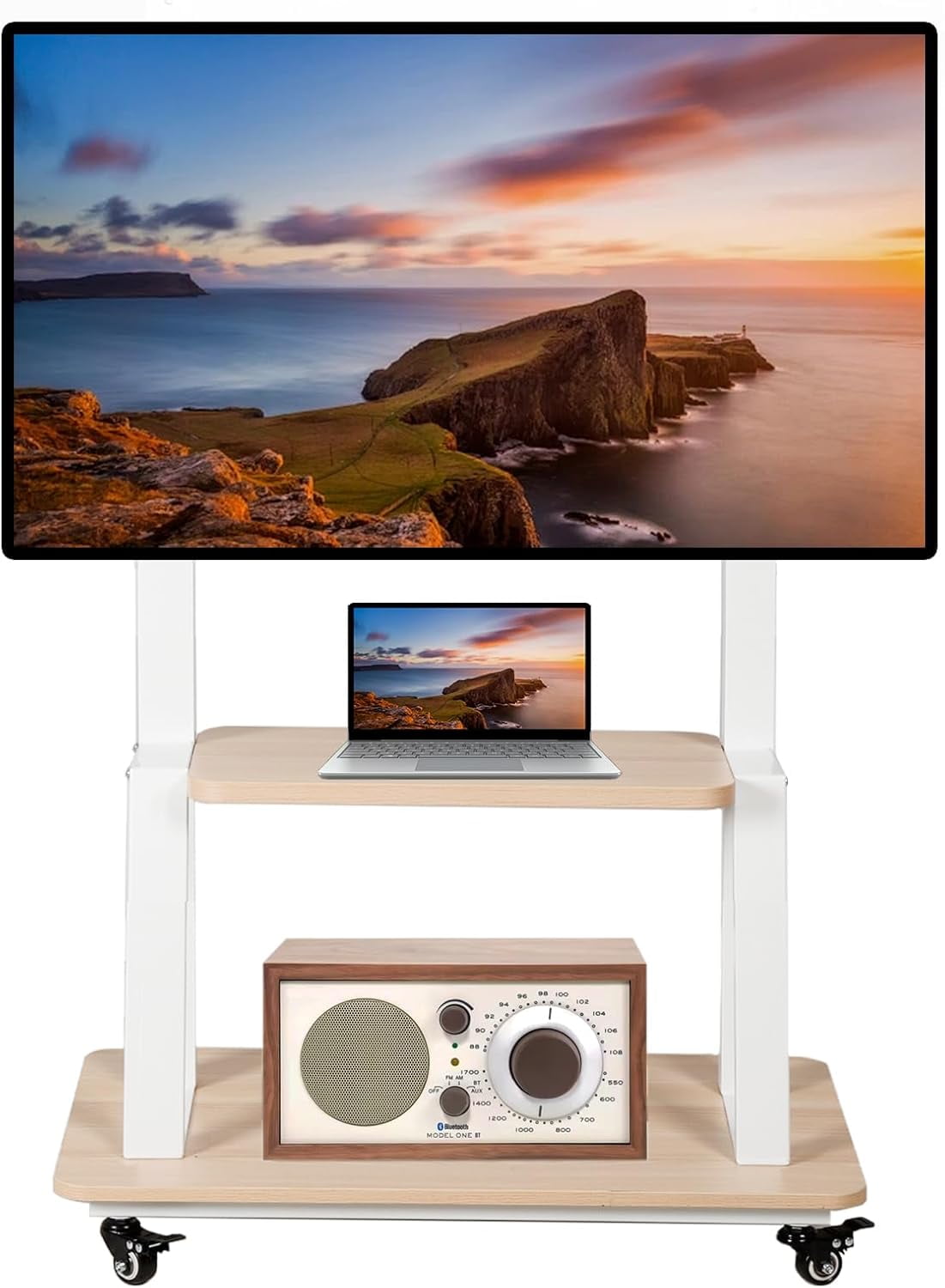Mobile TV Stand Rolling TV cart for 32-75 Inch Rolling TV Stand with ...
