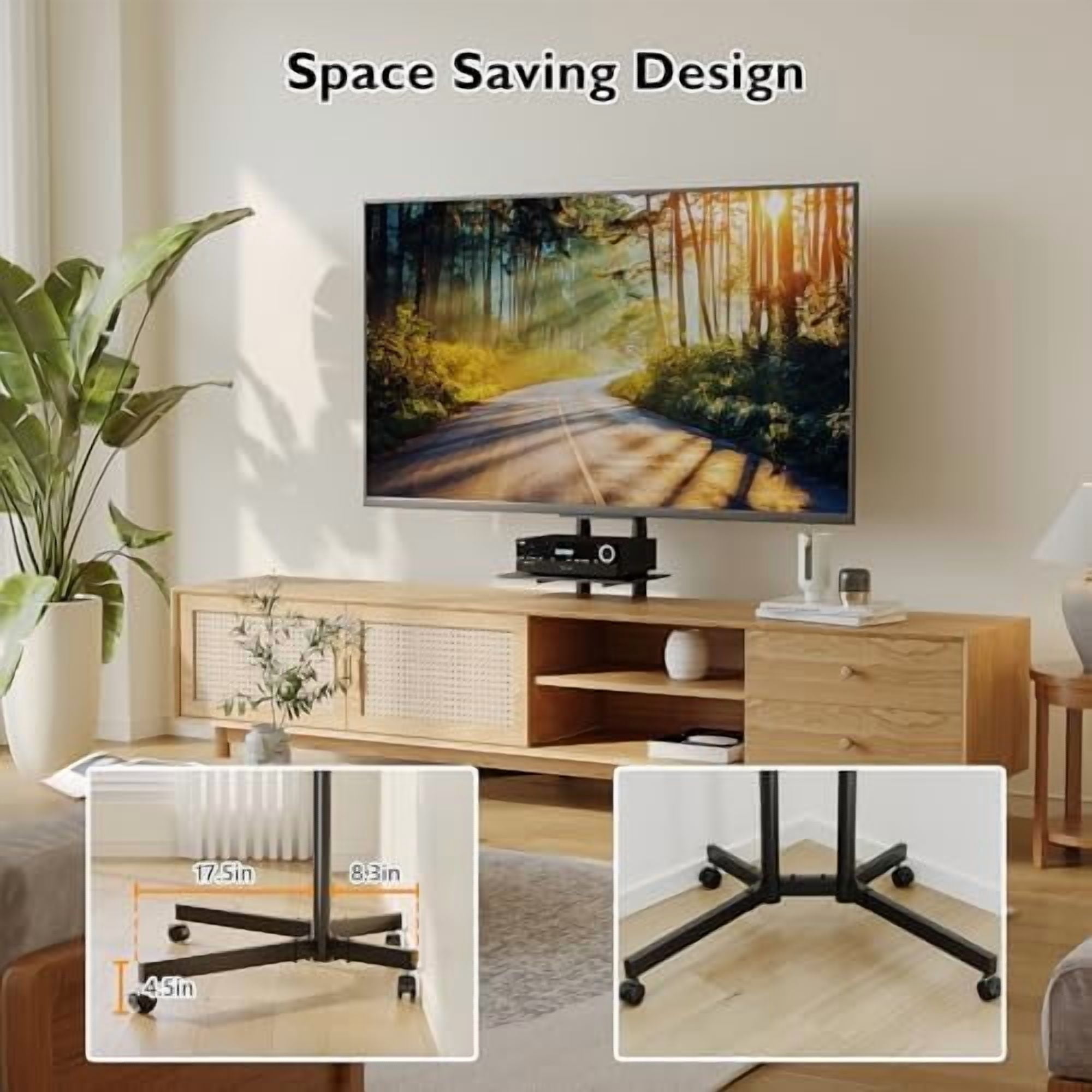 Mobile TV Stand with Tilt Function, Rolling TV Cart for 32–85 Inch LED ...