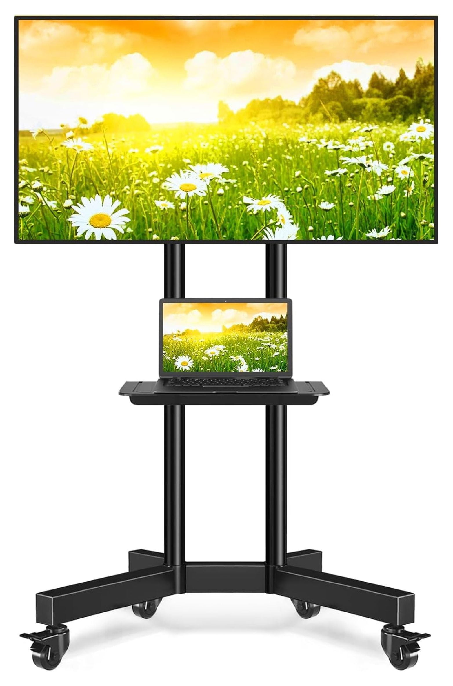 Mobile TV Stand with Upgraded Wheels for 32-83 Inch TVs up to 110 lbs ...