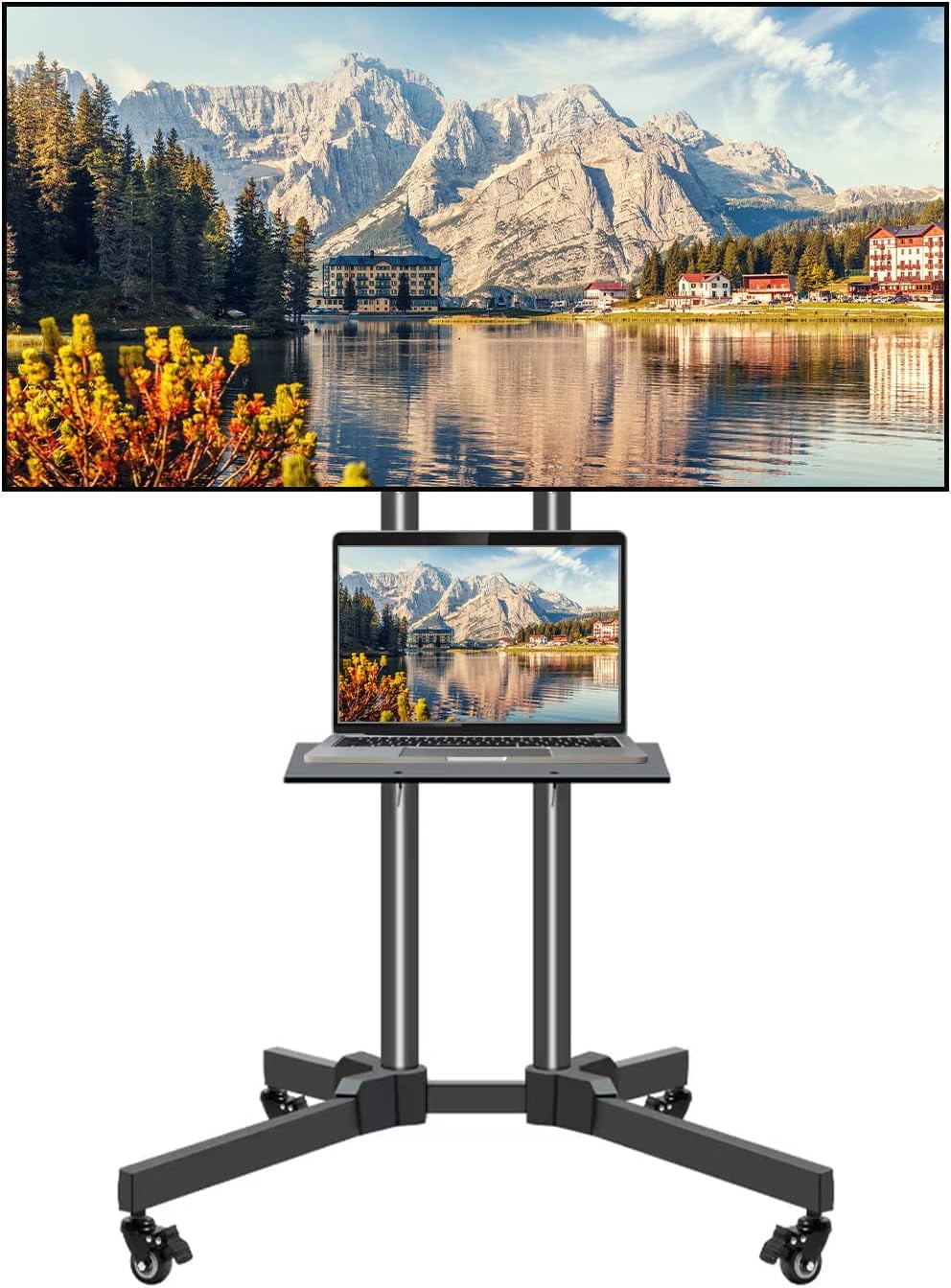 Mobile TV Stand on Wheels for 32-65 Inch LCD LED Flat Panel Curved ...