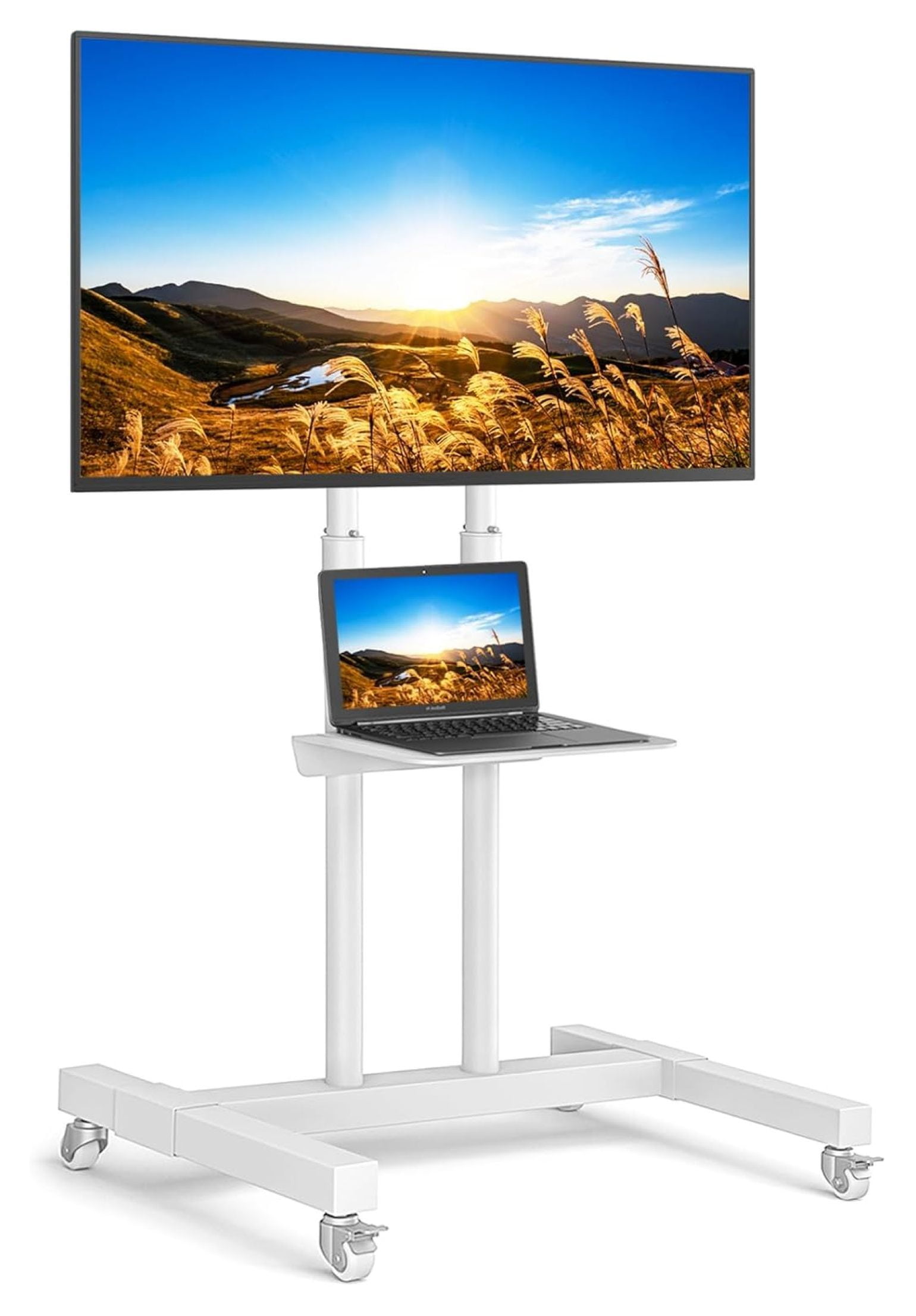 Mobile TV Stand with Wheels for 32-83 Inch LCD LED Curved/Flat Screens ...