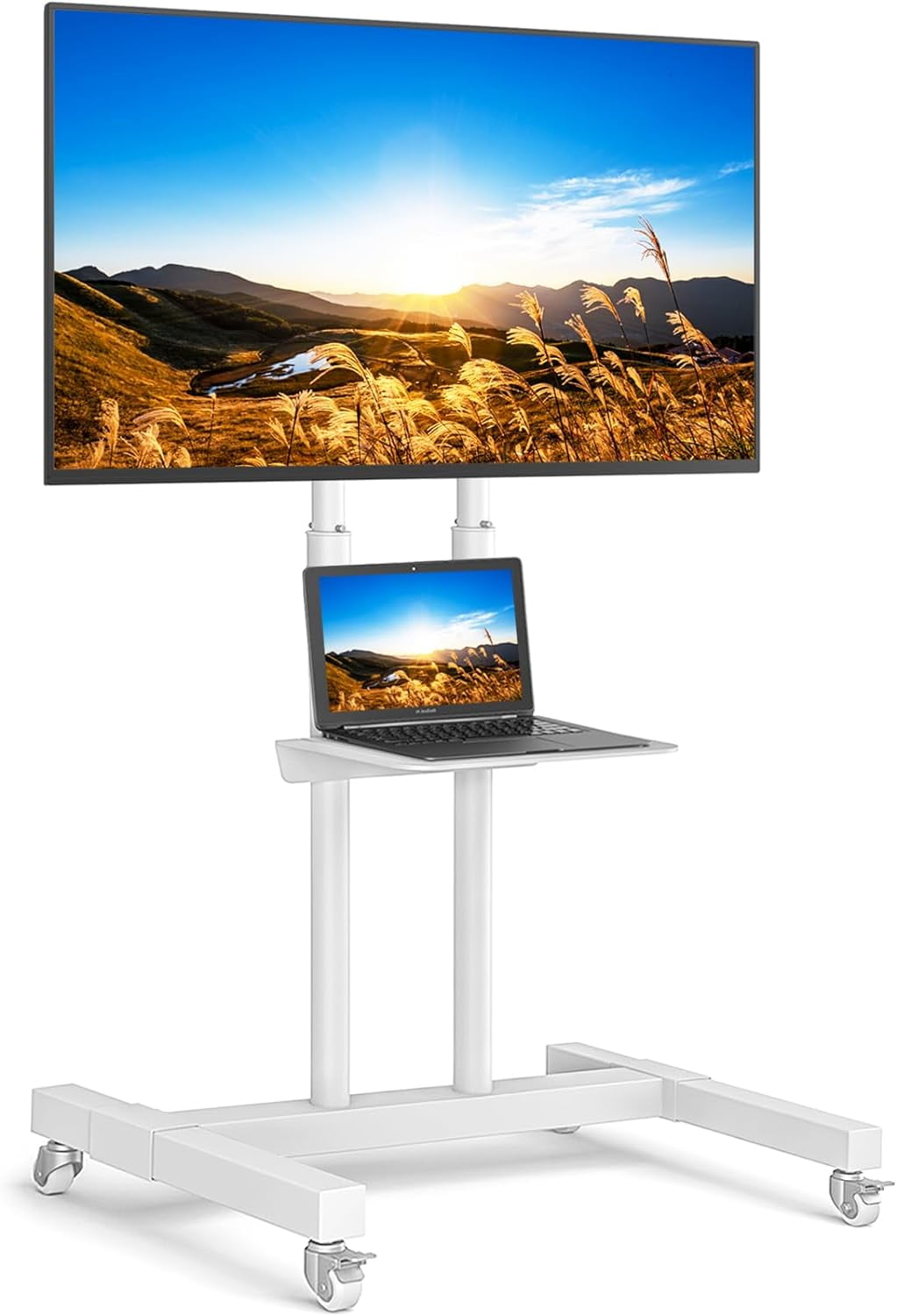 Mobile TV Stand with Wheels for 32-83 Inch LCD LED Curved/Flat Screens ...