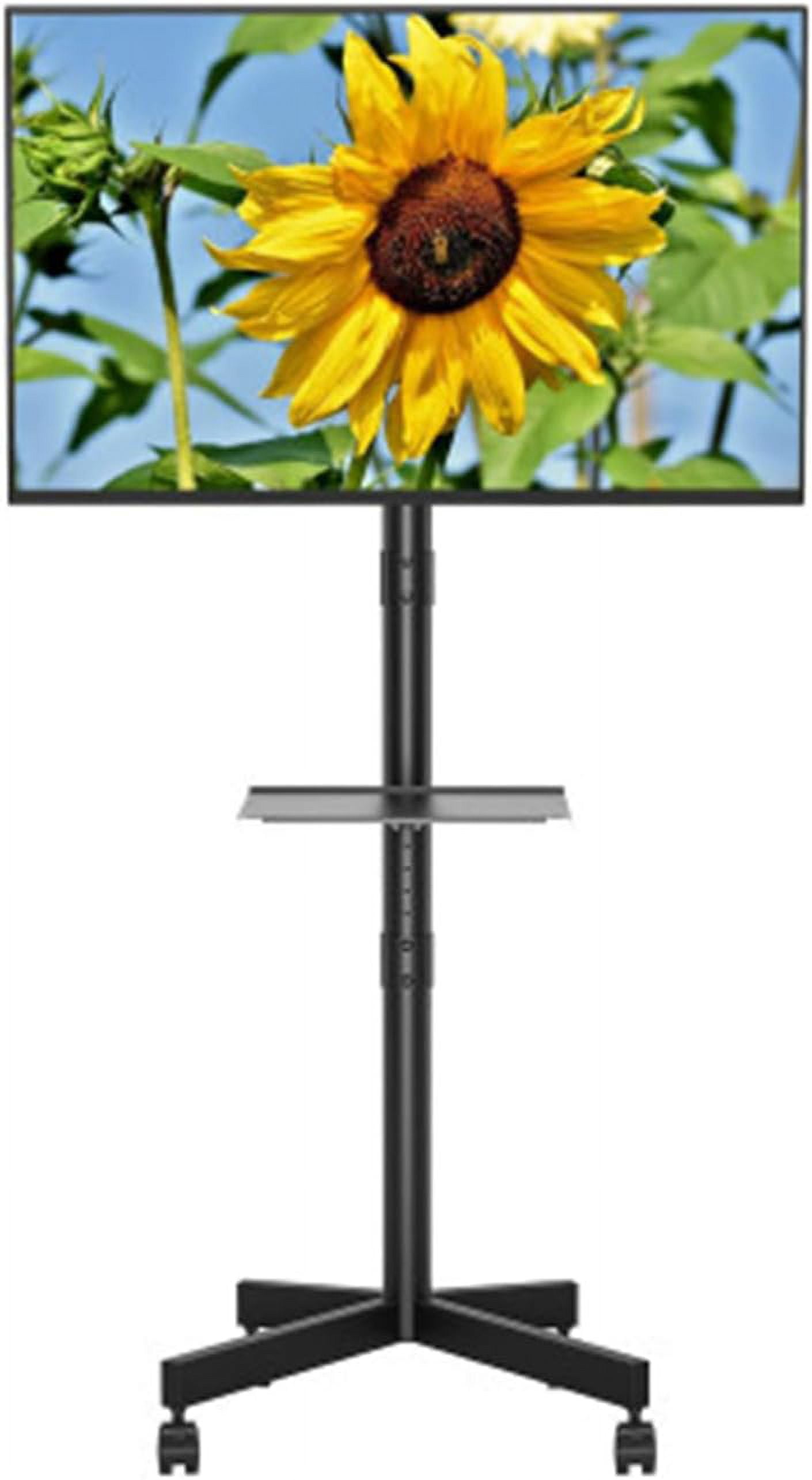 Mobile TV Stand on Wheels, Height Adjustable Tilt Rolling TV Stand with ...