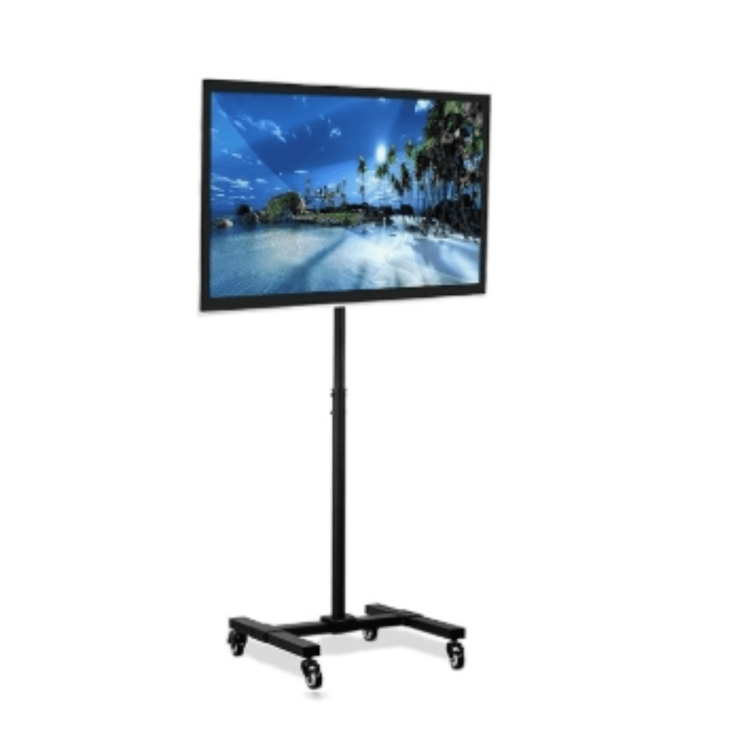 Mobile TV Stand with Locking Wheels | Adjustable Height Rolling Cart ...