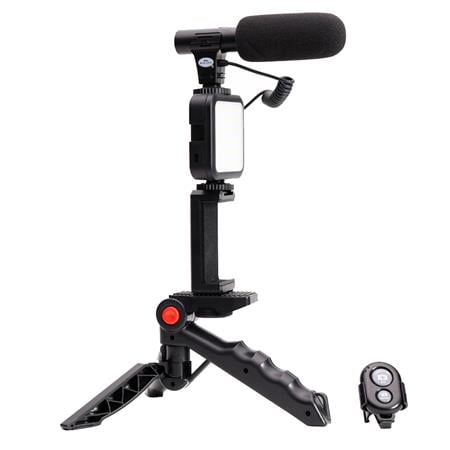 Savage Mobile Vlogging Kit with Microphone, LED Light, Phone Holder and ...