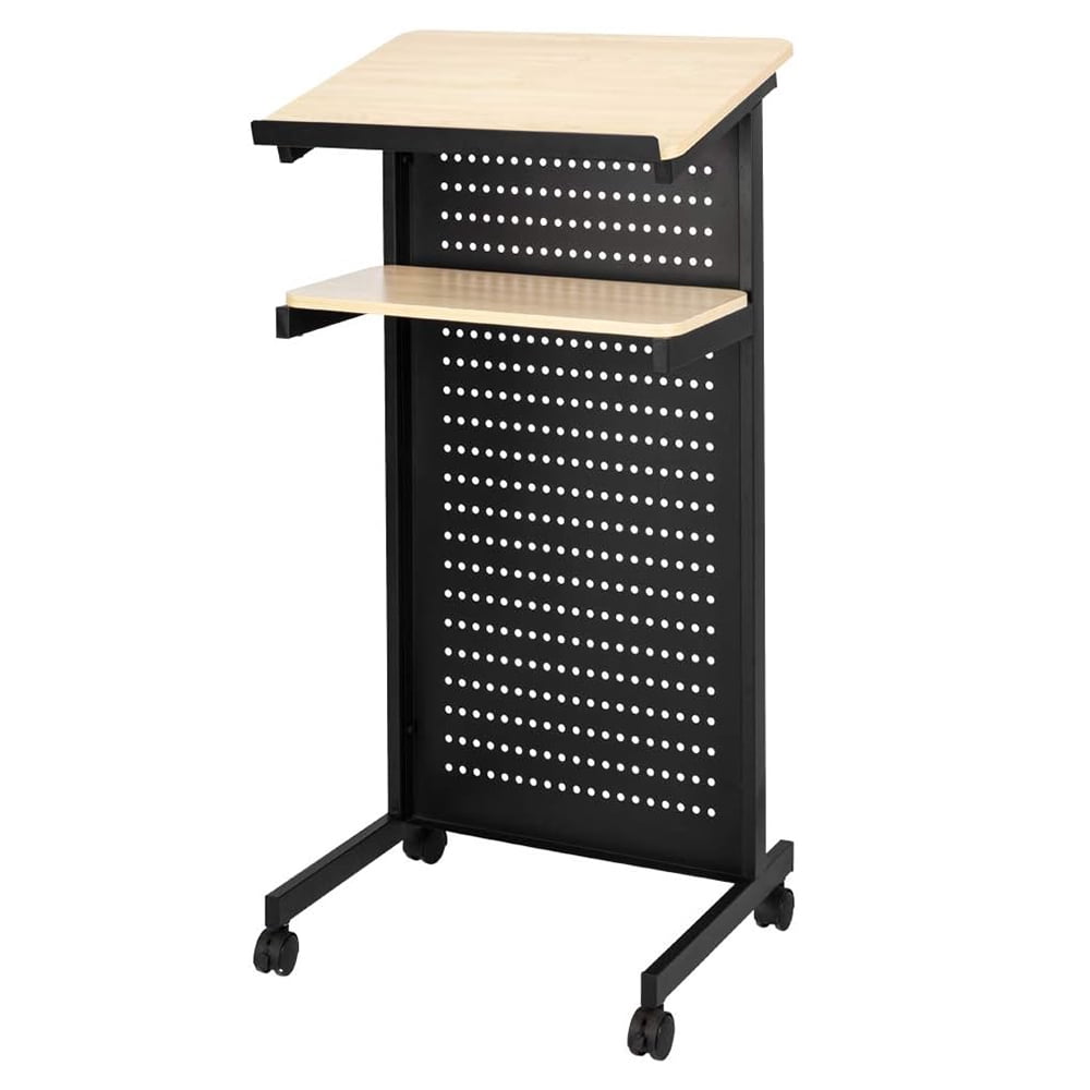 Mobile Wheeled Lectern Standing Podium, Portable Lecture Speech Teach ...