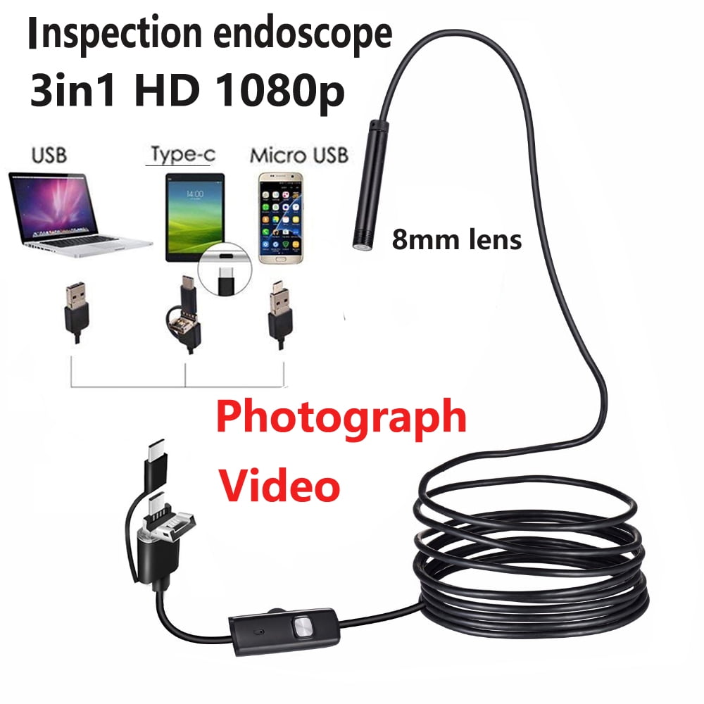 Mobile phone endoscope hd camera 1080p auto repair inspection lens with ...
