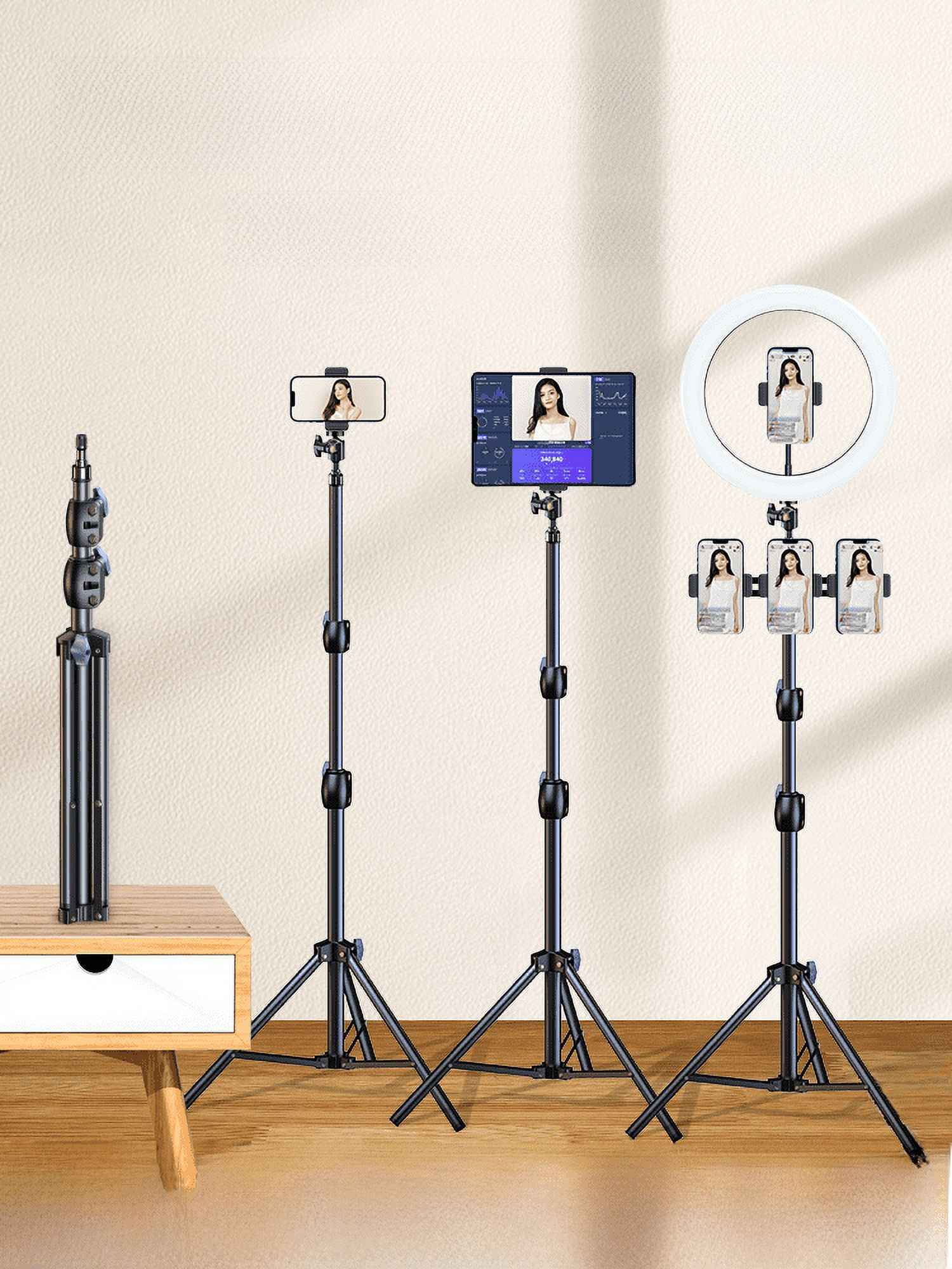 Mobile phone stand live tripod selfie stick landing multi-function ...