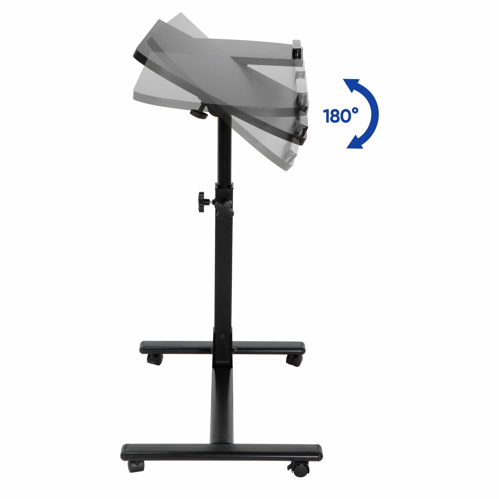 Mobile wheeled laptop desk - a height adjustable bed table trolley for ...
