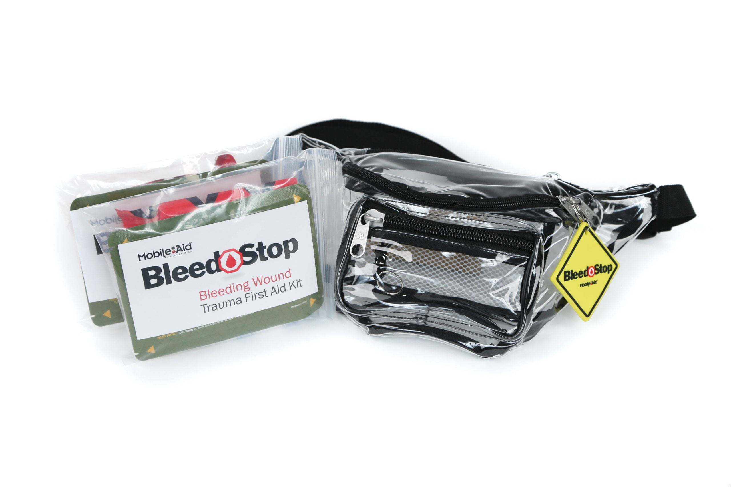 MobileAid® Clear-View™ BleedStop Belt Bag Kit with 2 Bleeding Control Throw Packs - Walmart.com