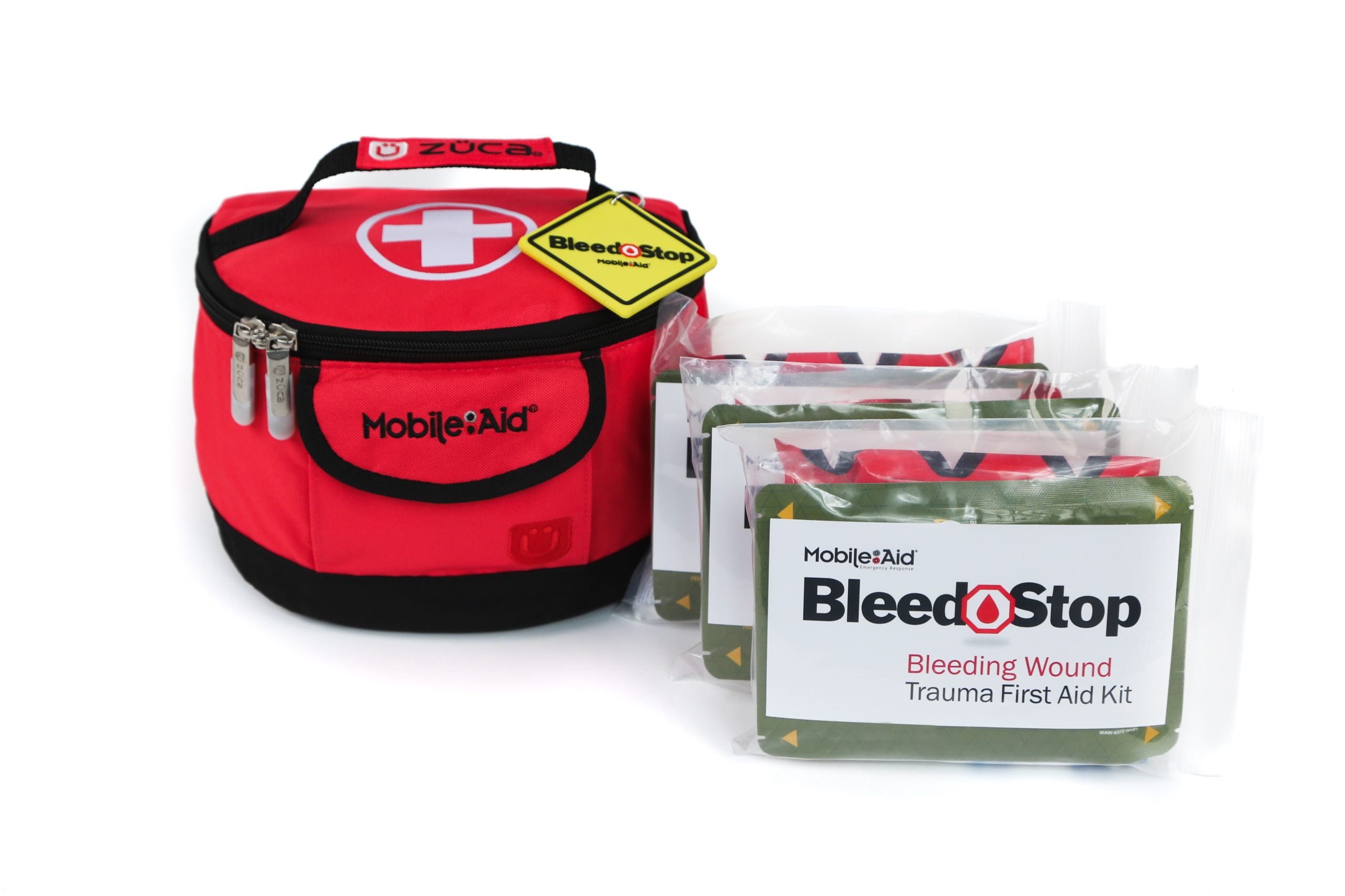 MobileAid® Tag-Along™ BleedStop Kit with 3 Bleeding Control Throw Packs ...