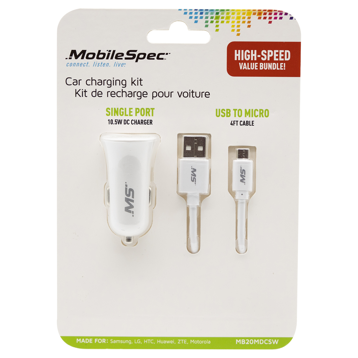 MobileSpec 4ft Micro & 2.1 Amp DC Charger - Walmart.com