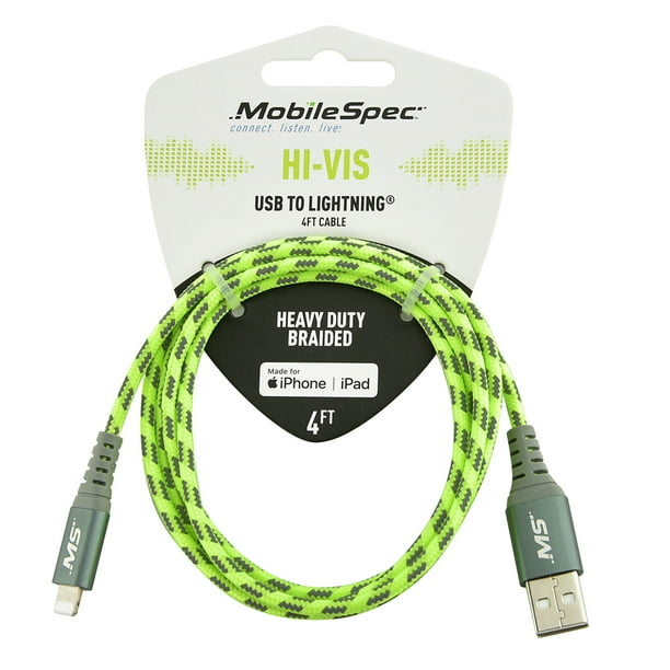 MobileSpec HiVis 4ft Lightning(R) to USB-A Cable Y - Walmart Business ...