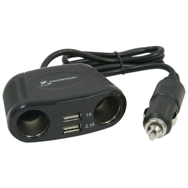 Mobilespec 12V 2-Way Adapter With 2 Usb Ports - Walmart.com
