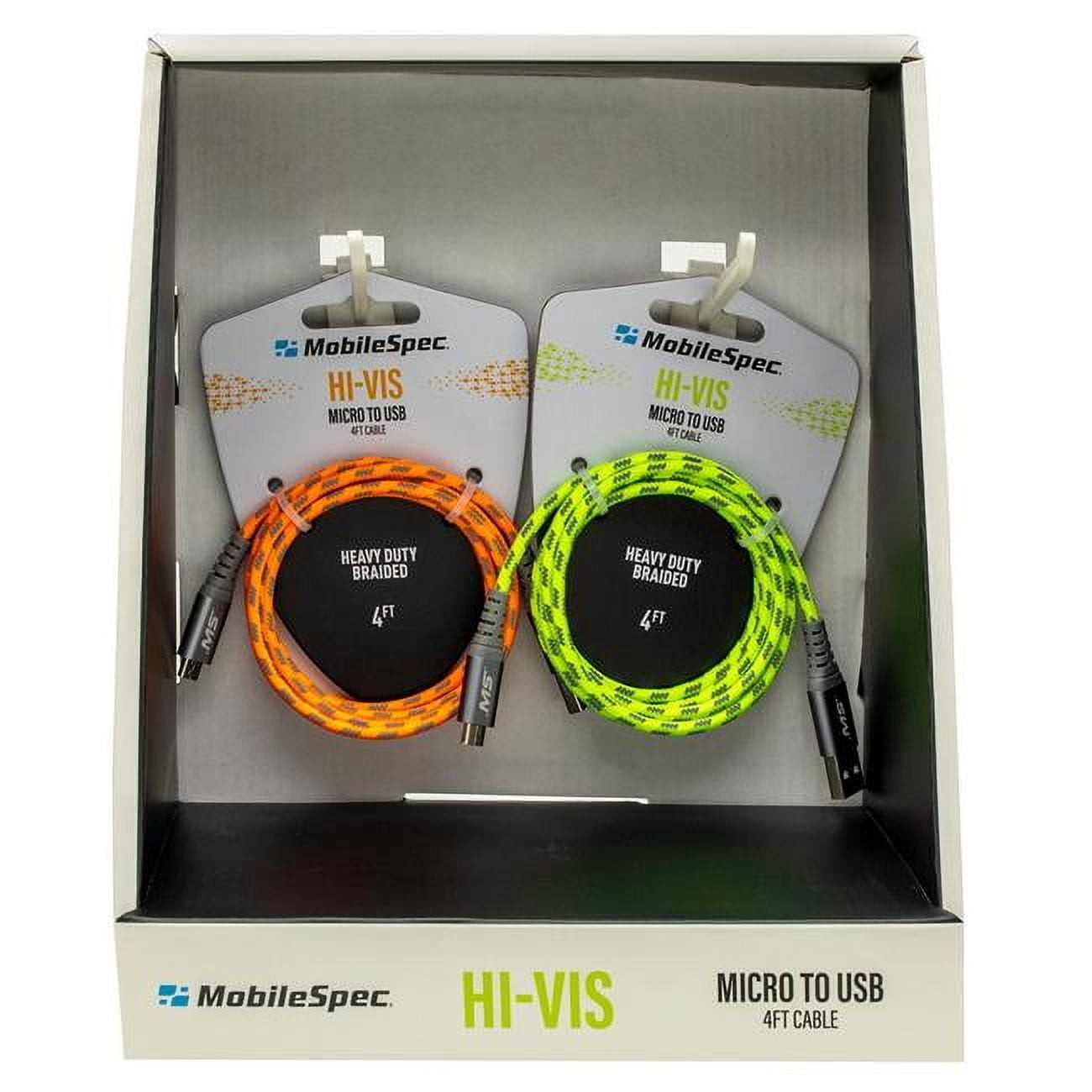 Mobilespec 4 ft. PDQ Hi-Vis Micro USB Cable - 12 Piece - Walmart.com