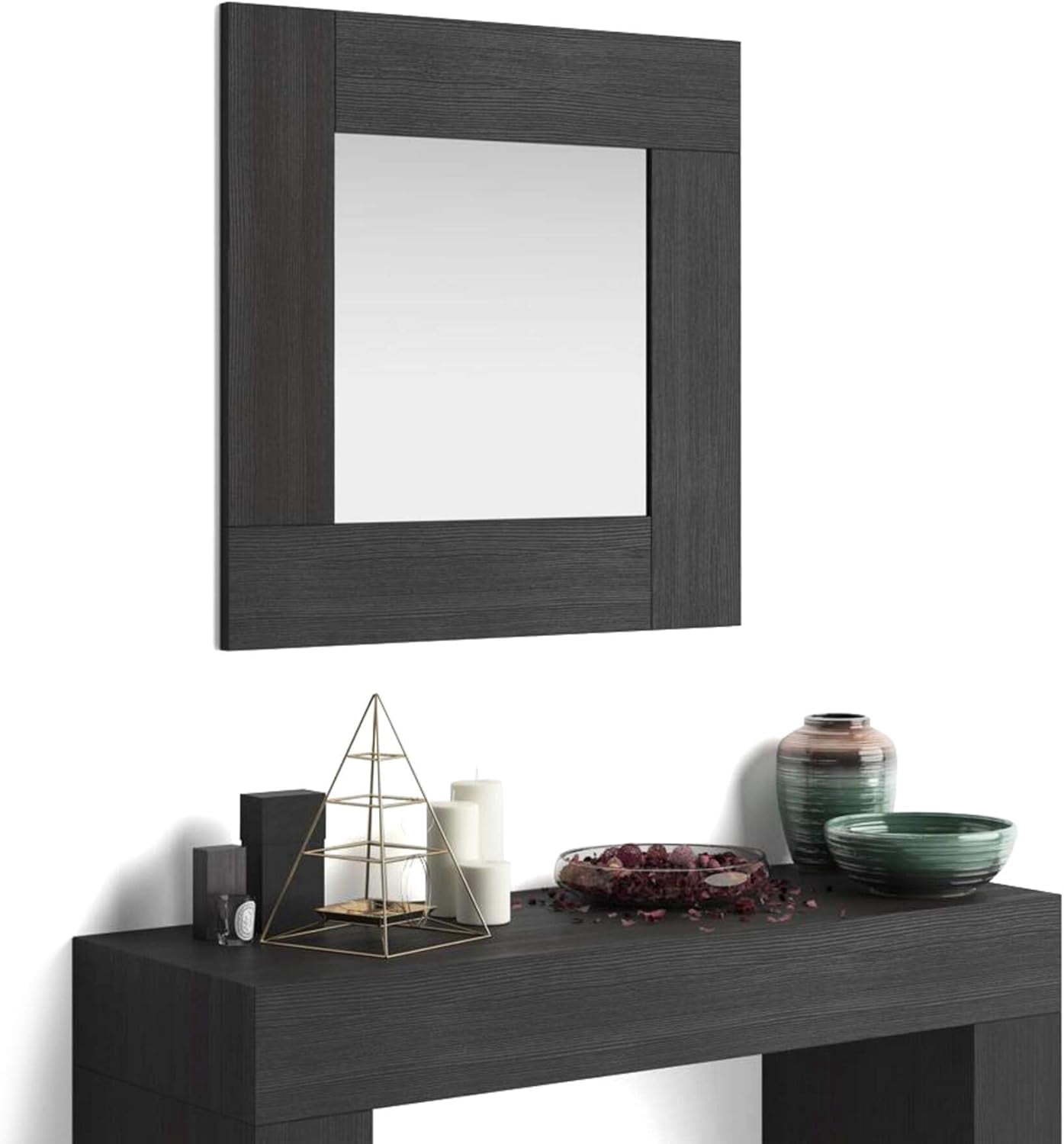 Mobili Fiver, Evolution Square Wall Mirror, 28.7 x 28.7 in, Ashwood ...