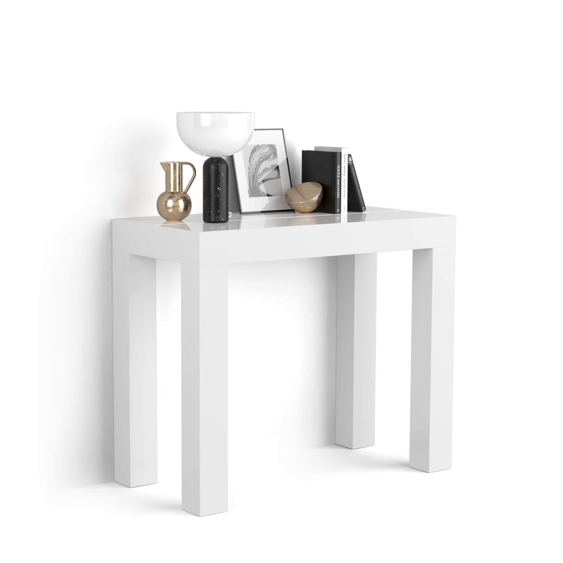 Allora Modern Wood Italian Extendable Console Table in White - Walmart.com