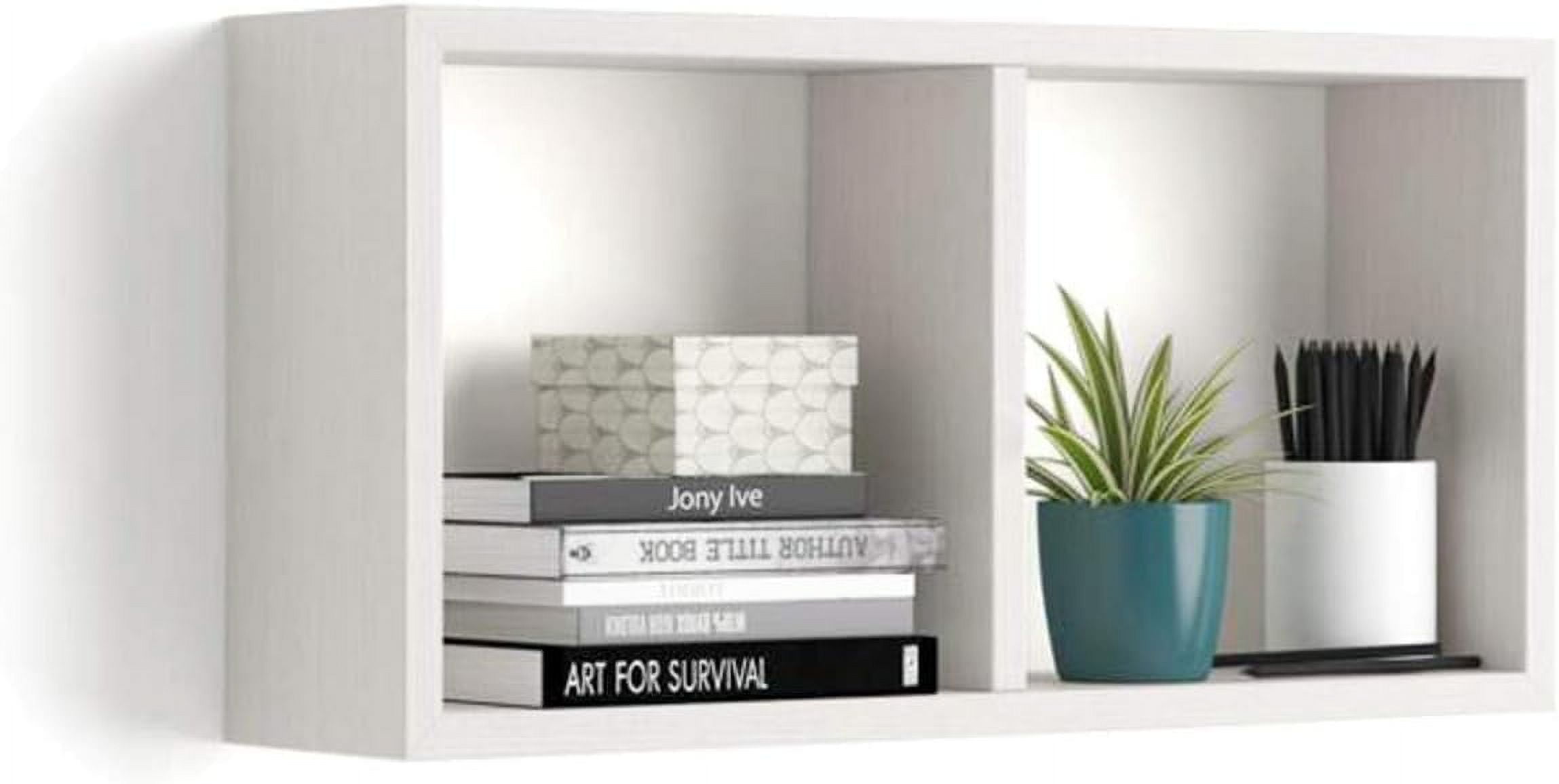 Mobili Fiver, Wall-Mounted Cube Shelf, First, Ashwood White, Made in ...