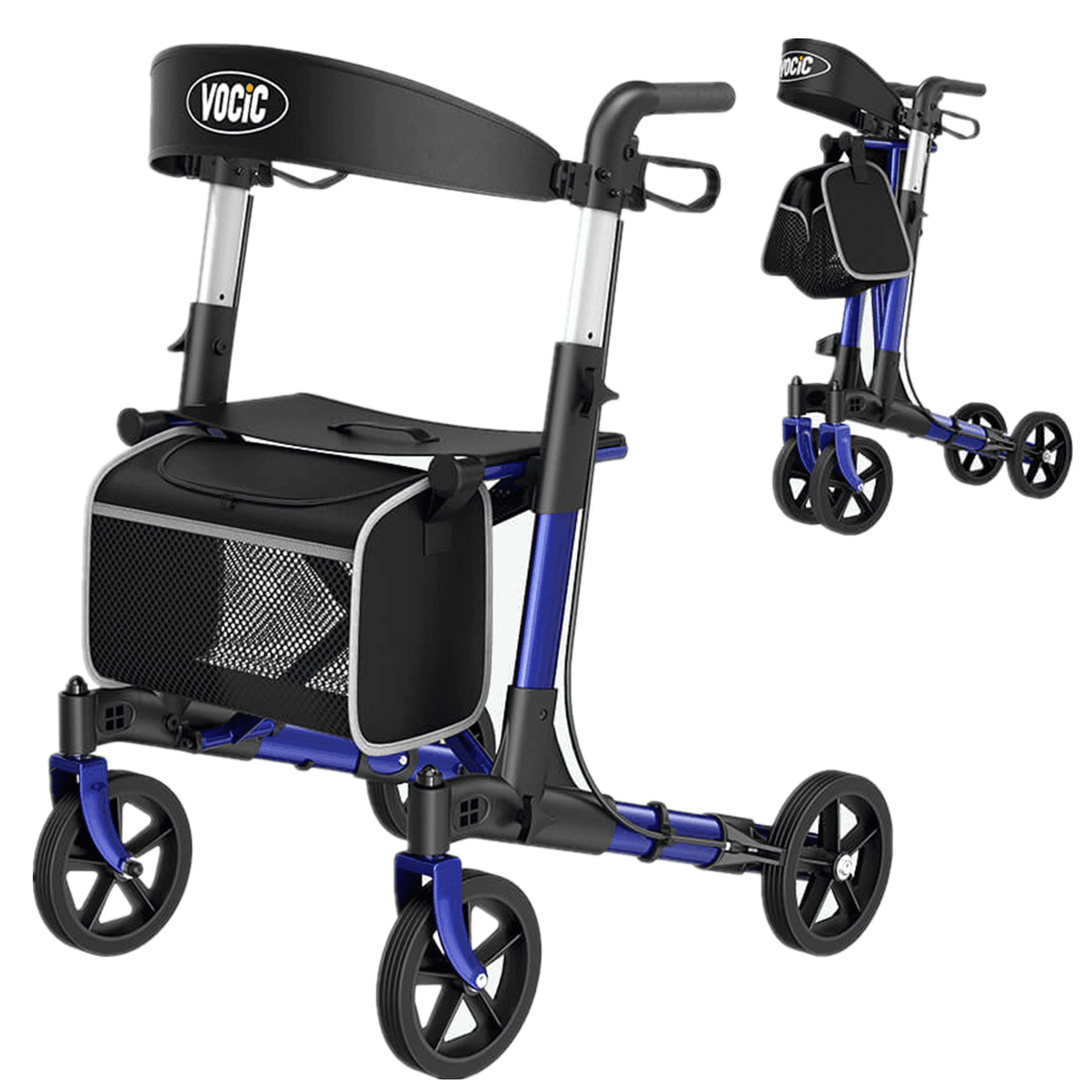 Z23 Compact 4-Wheel Rollator Walker with Seat and Hidden Wire Design ...