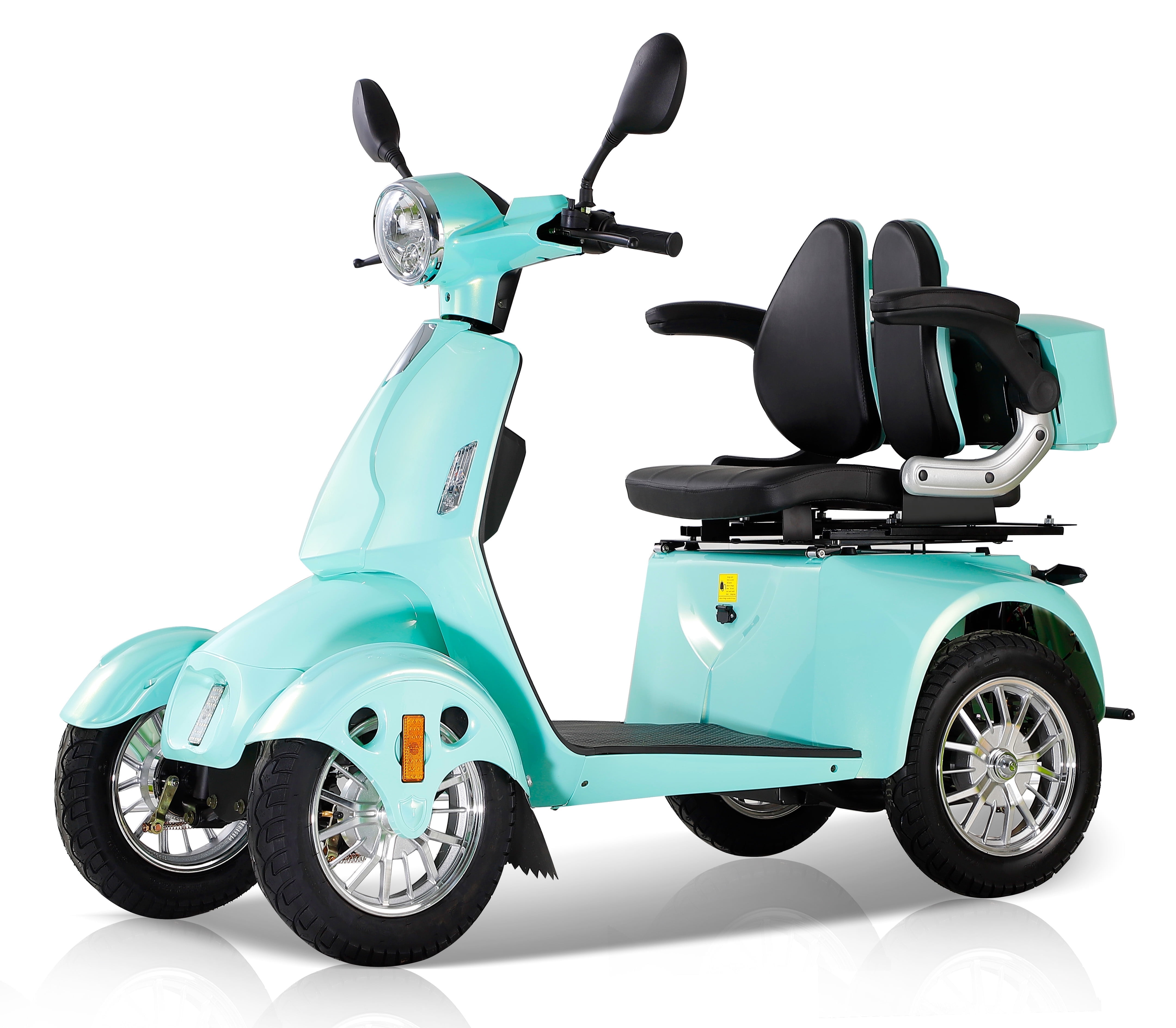 Elderly 4-Wheel Electric Handicap Scooter, 800W, Green, Adjustable Seat ...