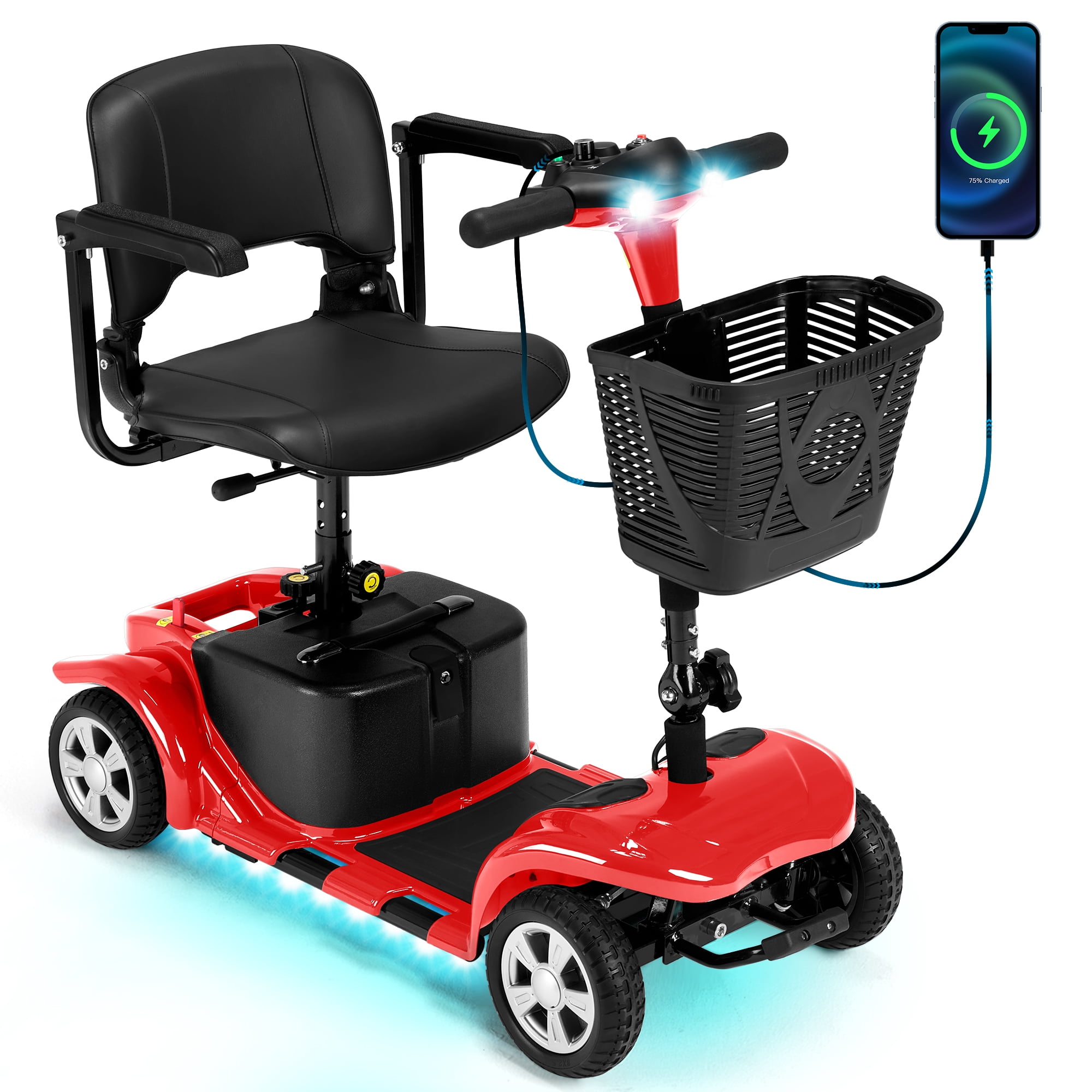 Mobility Scooter,4 Wheel Mobility Scooter for Senior,Foldable,with ...