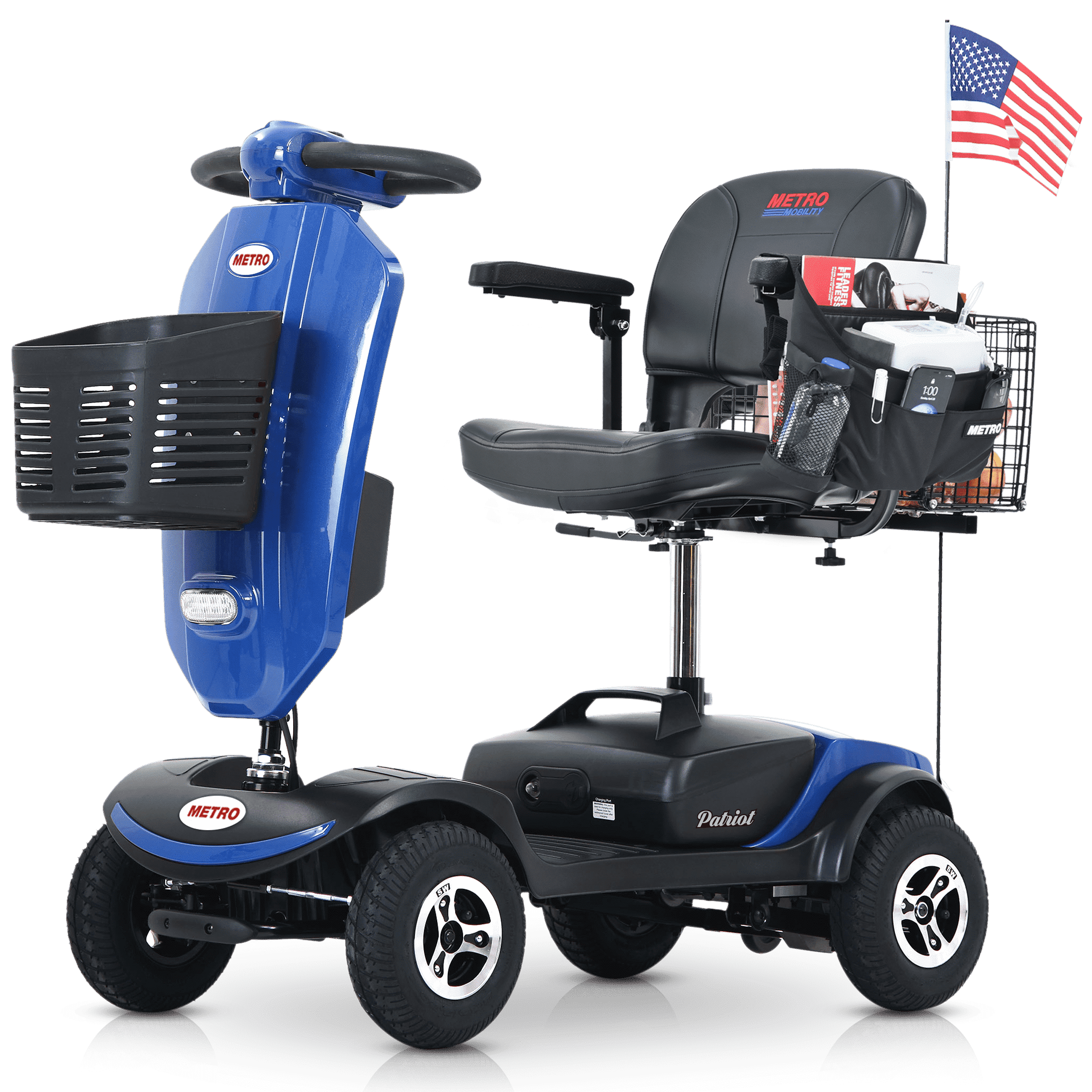 Secure Mobility Scooter with Foldable Features, 4-Wheel, Charger ...