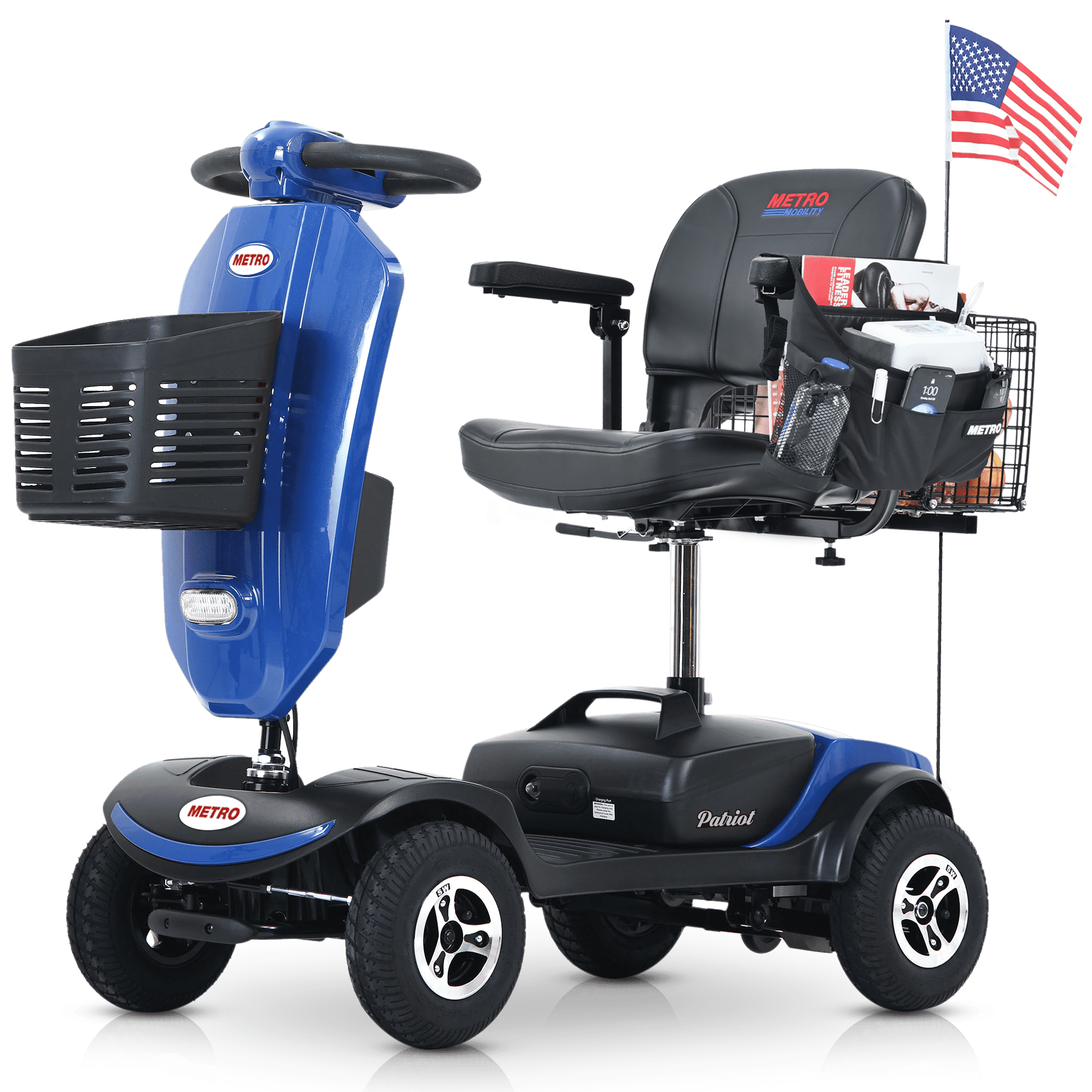 Secure Mobility Scooter with Foldable Features, 4-Wheel, Charger ...