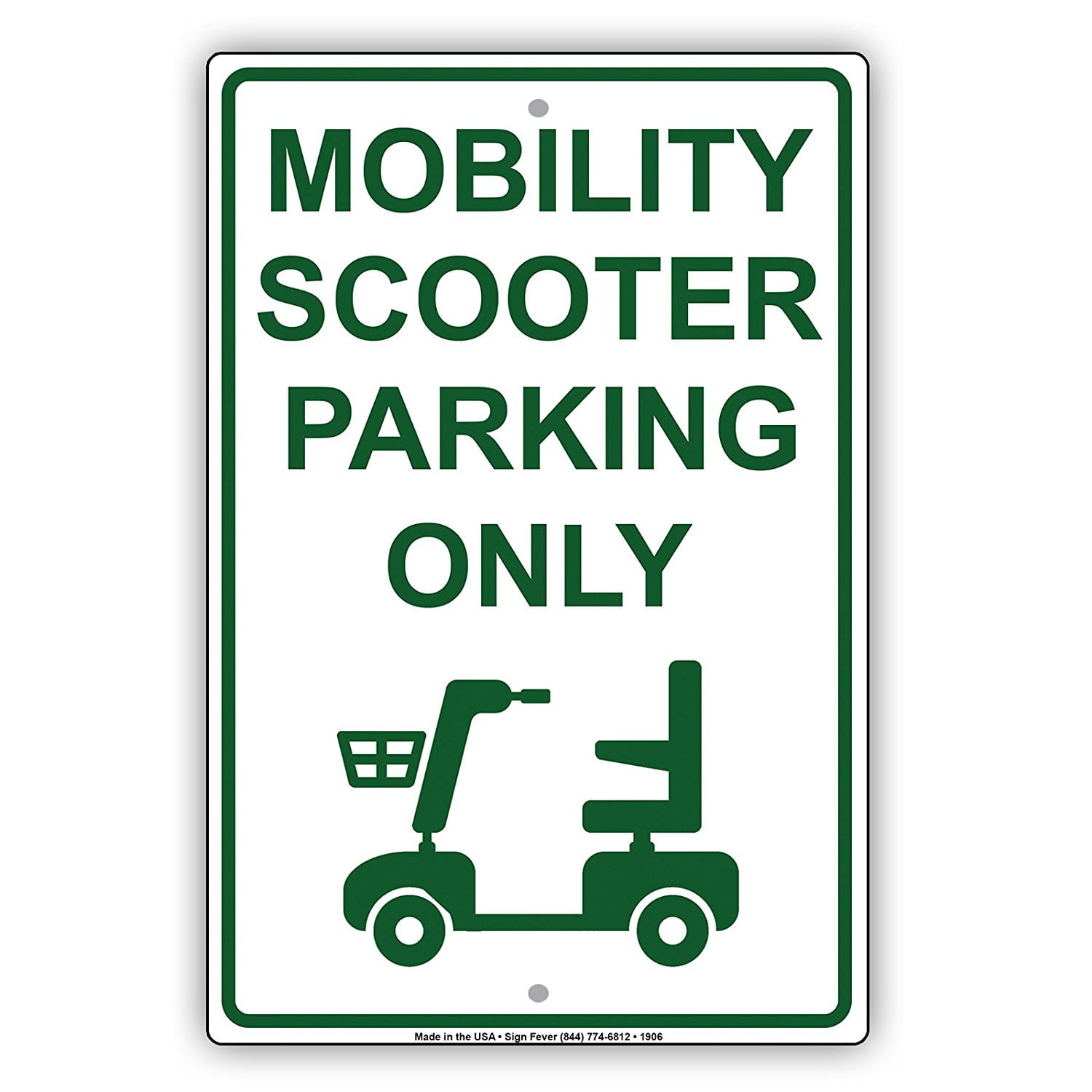 Mobility Scooter Parking Only With Graphic Alert Caution Warning Notice ...