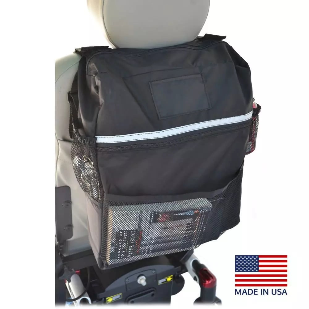 Mobility Scooter Seatback Bag with Mesh Outside Pockets - Waterproof ...