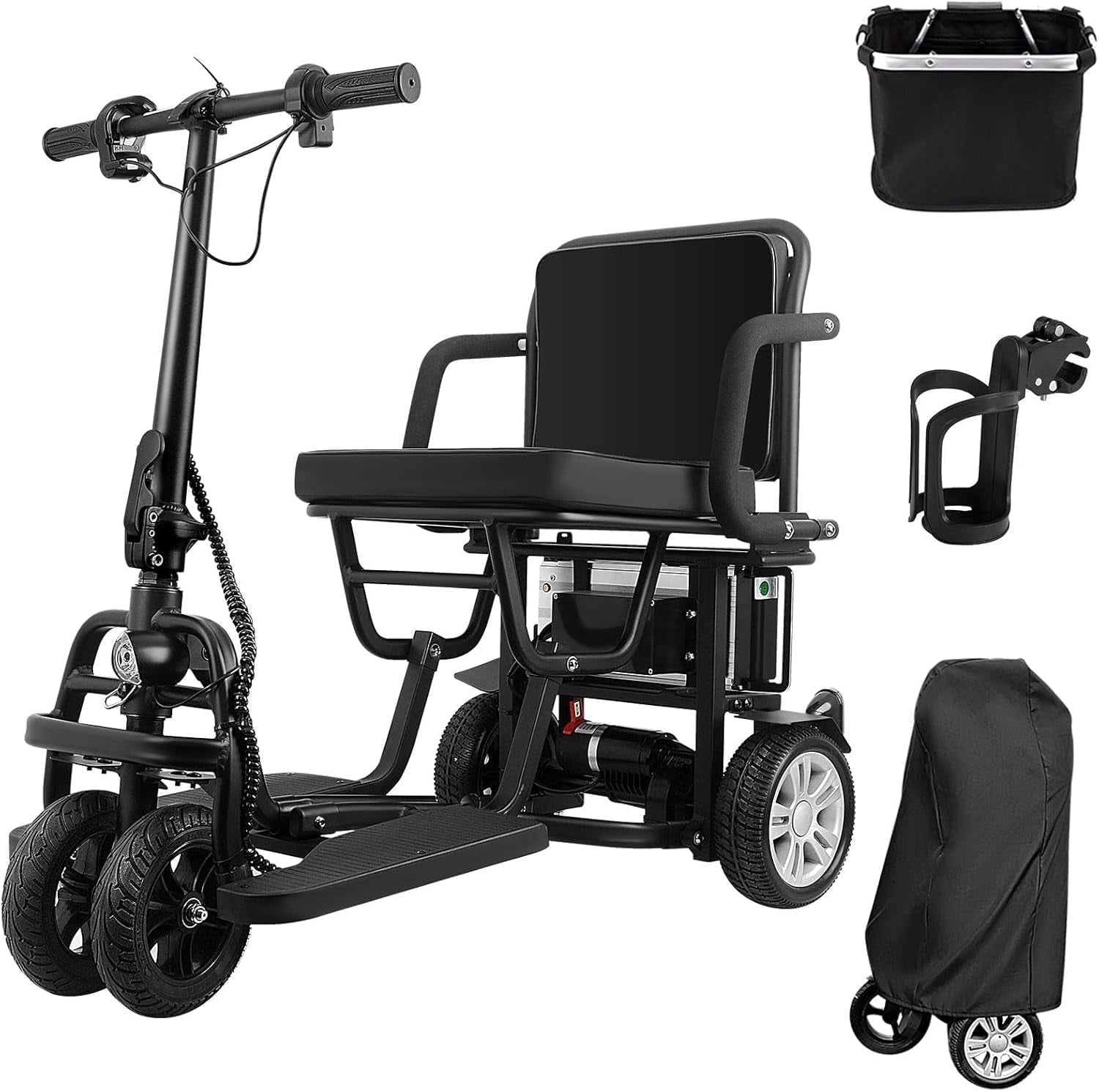 Mujocooker Dual Front Wheel Mobility Scooter for Adults & Seniors ...