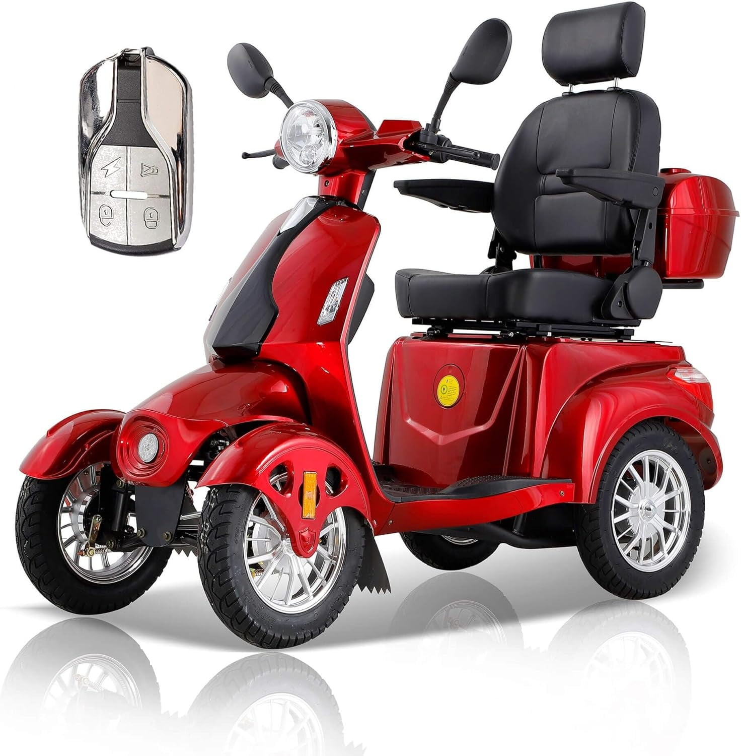 Mobility Scooters Secure 4-Wheel Mobility Scooter with Charger, Red ...