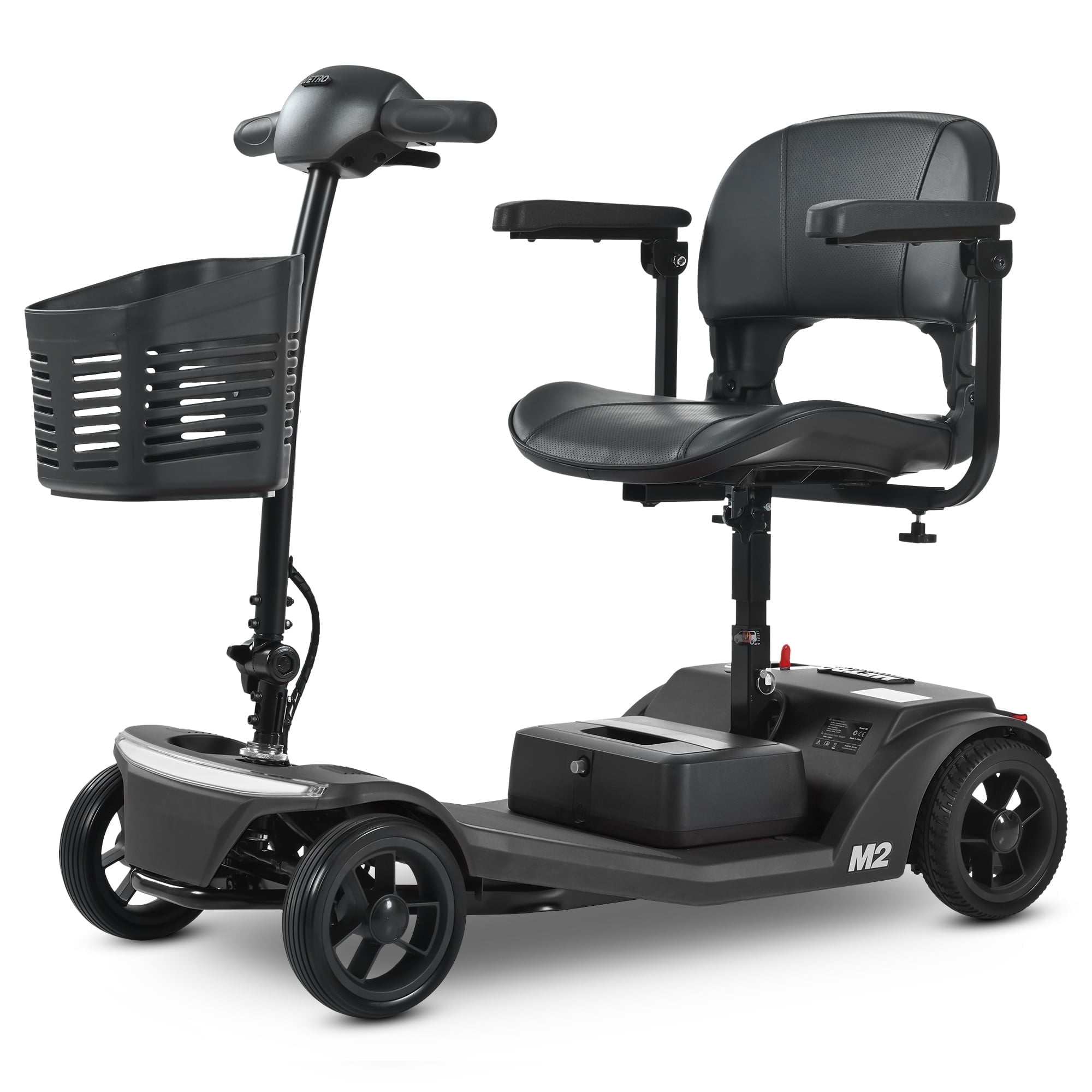 Metro Mobility M2 Fold 4-Wheel Mobility Scooter with Storage, Black ...
