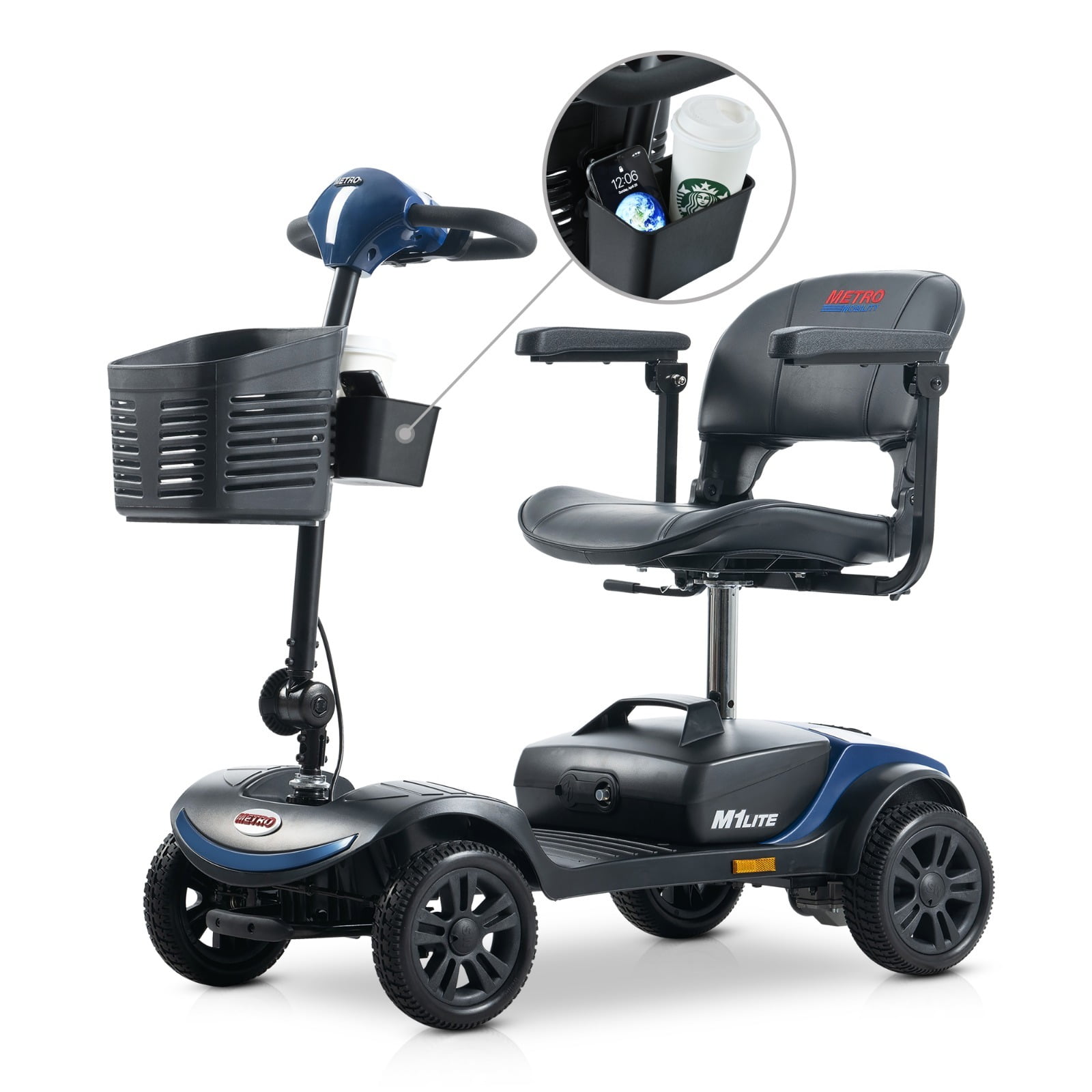 Mobility Scooters Metro Mobility M1 Lite Blue Fold Scooter for Senior ...