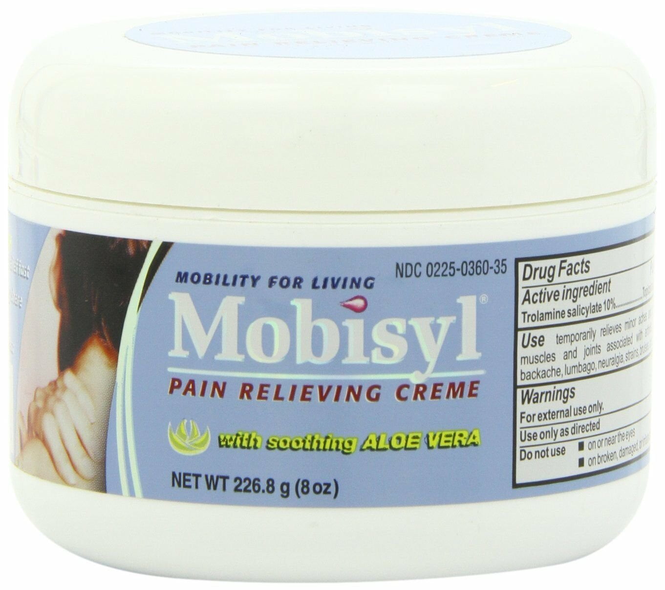 Mobisyl Pain Relieving Creme with Soothing Aloe Vera, 8 Ounce Jar ...