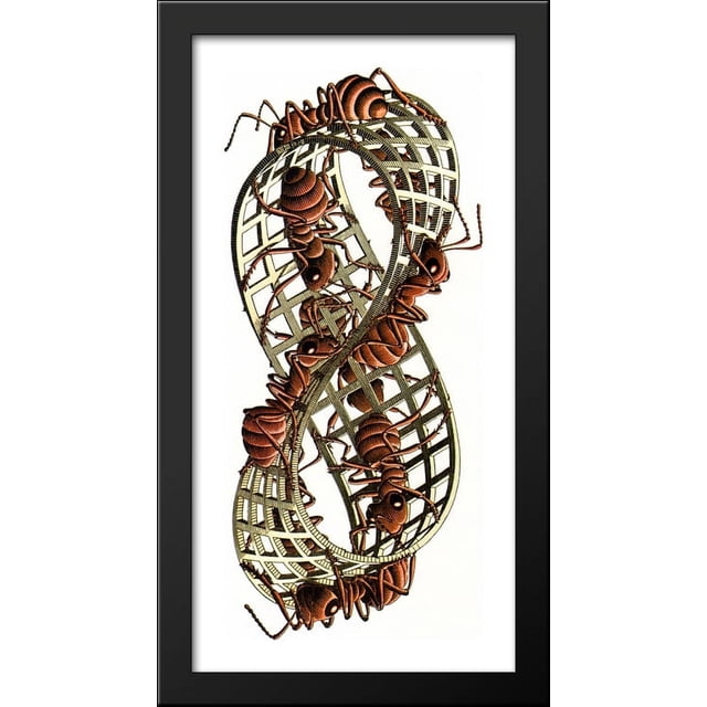 Mobius Band 20x40 Large Black Wood Framed Print Art by M.C. Escher ...