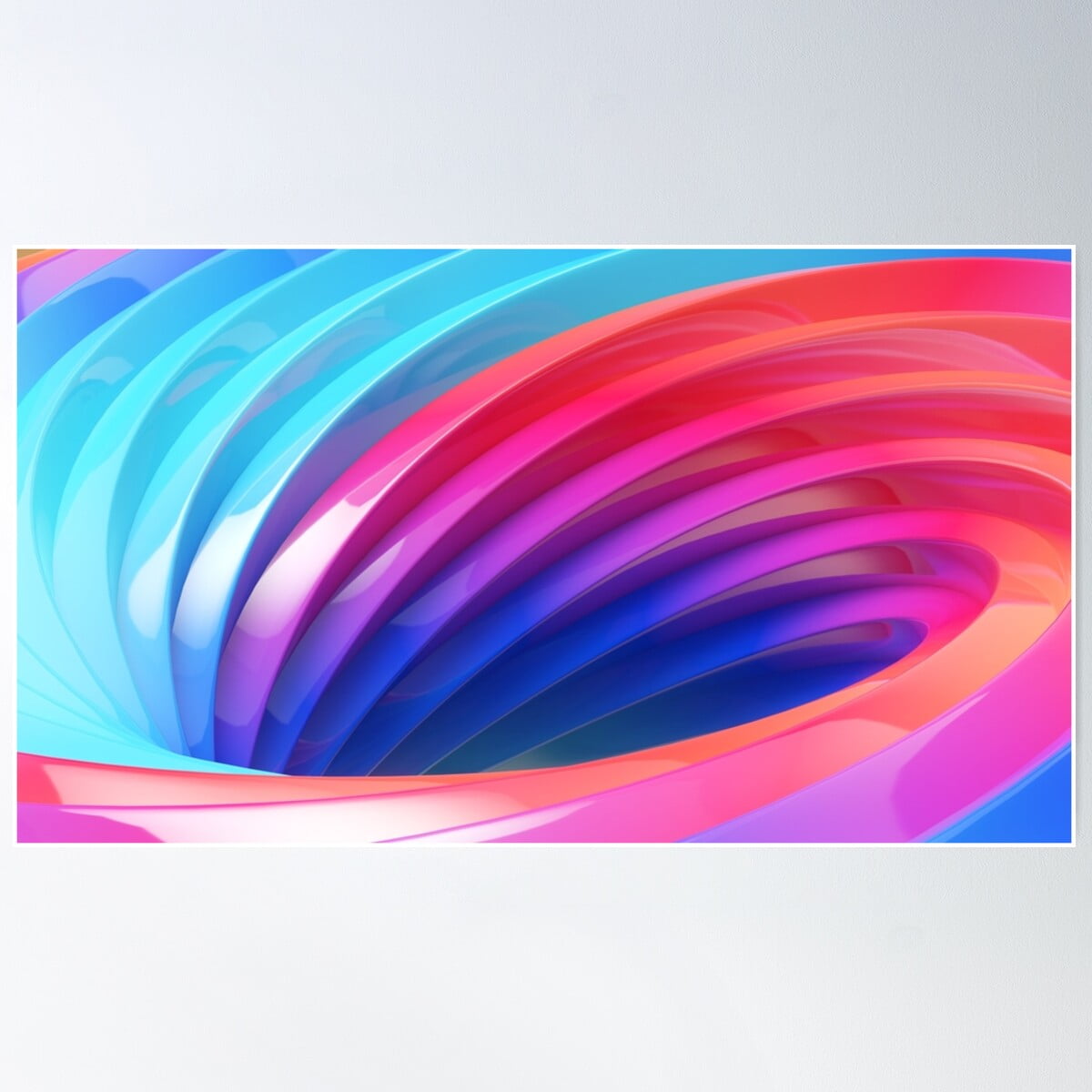 Mobius Strip Shapes On Colorful Background Poster Wall Art, Modern Wall ...