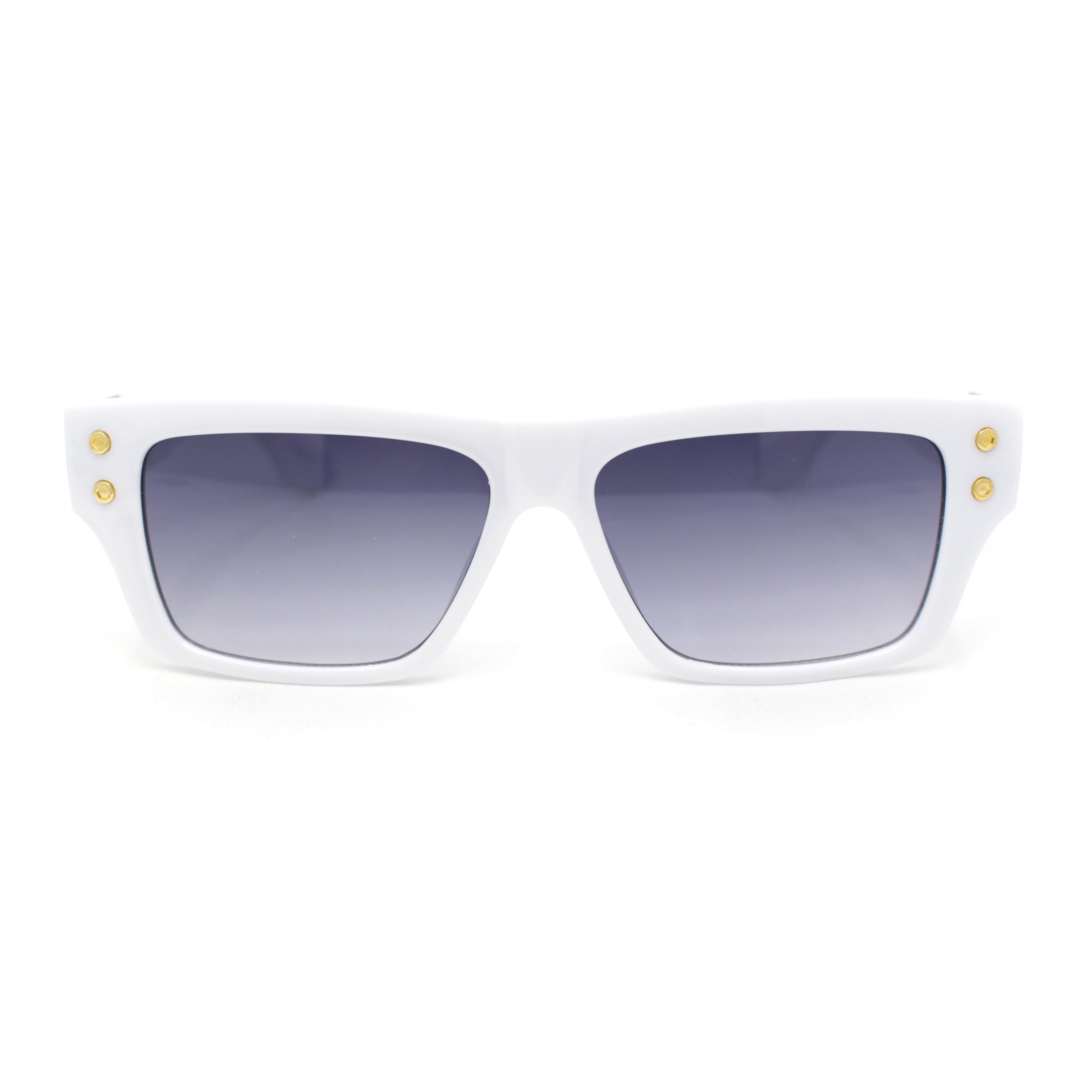 Mobster Luxury Designer Style Thick Horn Rim Fashion Sunglasses White ...