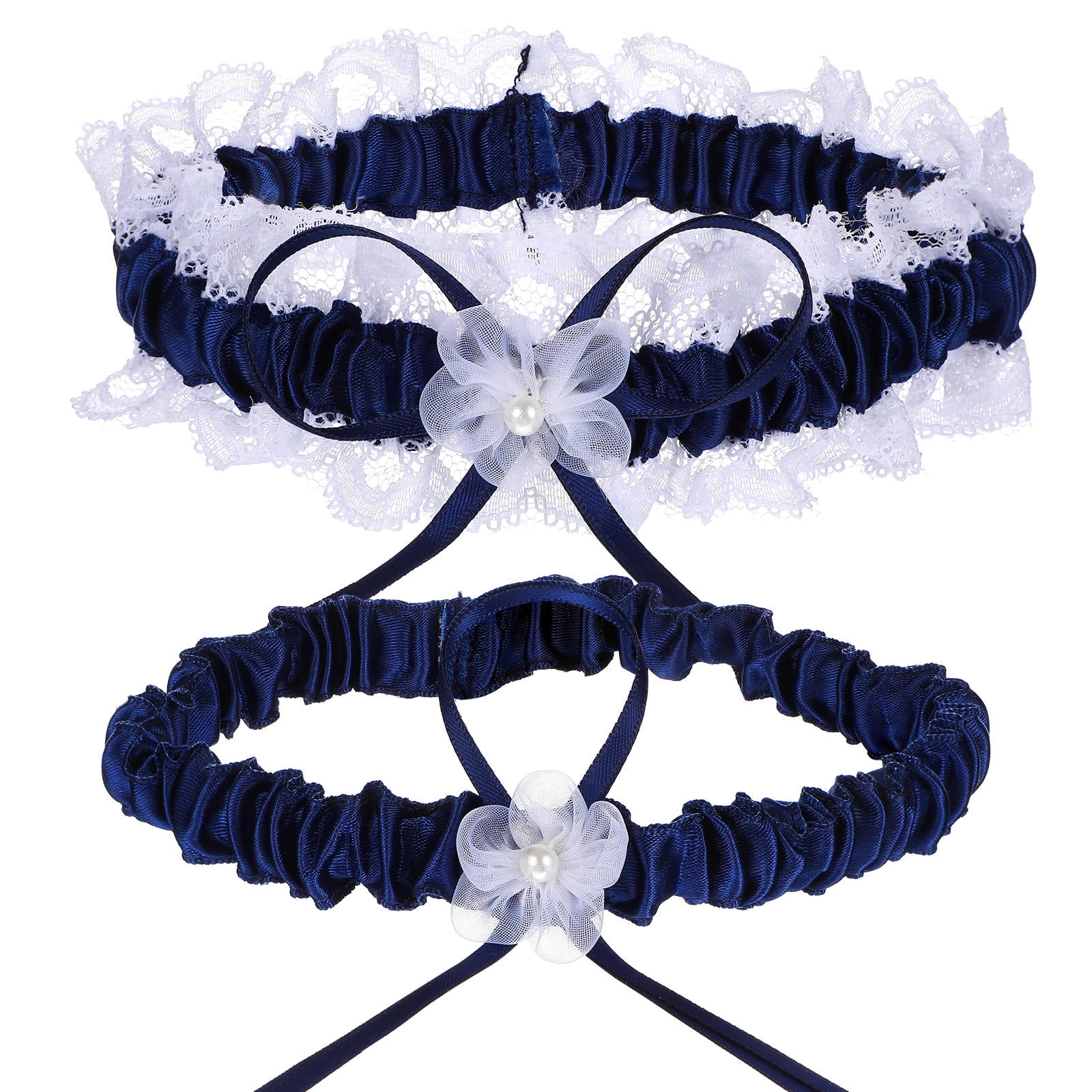 Mobutofu 1 Pair Wedding Garters for Brides Lace Circular Adjustable ...