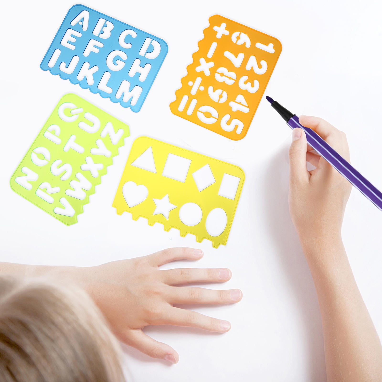 Mobutofu 1 Set ABC Stencils For Educational Rulers Plastic Reusable ...