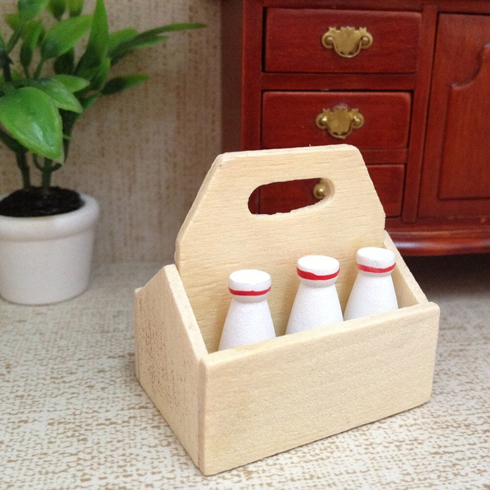 Mobutofu 1 Set Milk Rack with Bottles for Miniature Accessories and ...