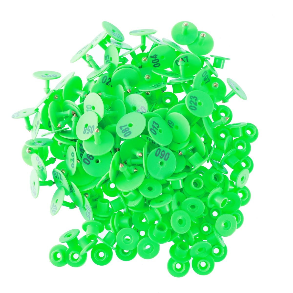 Mobutofu 100Pack Green Plastic Livestock Ear Tags for Cattle and Pig ...