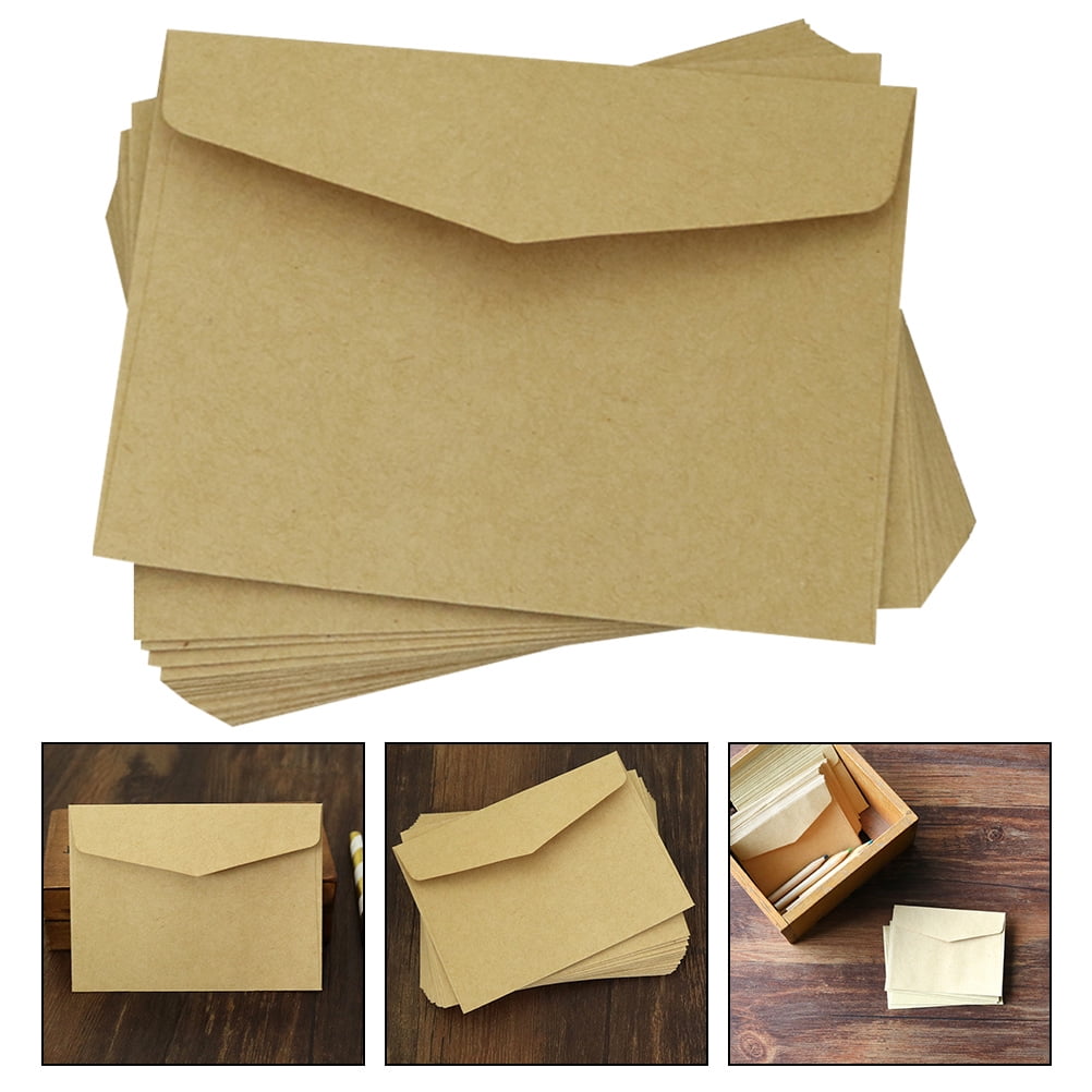 Mobutofu 100Pcs Business Card Envelopes in Khaki Color with Mini Style ...