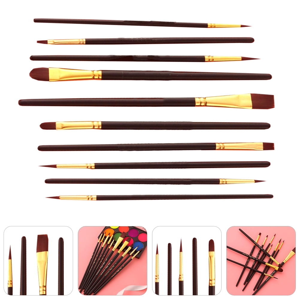 Mobutofu 10Pcs Artist Paint Brushes for Oil and Acrylic Painting with ...