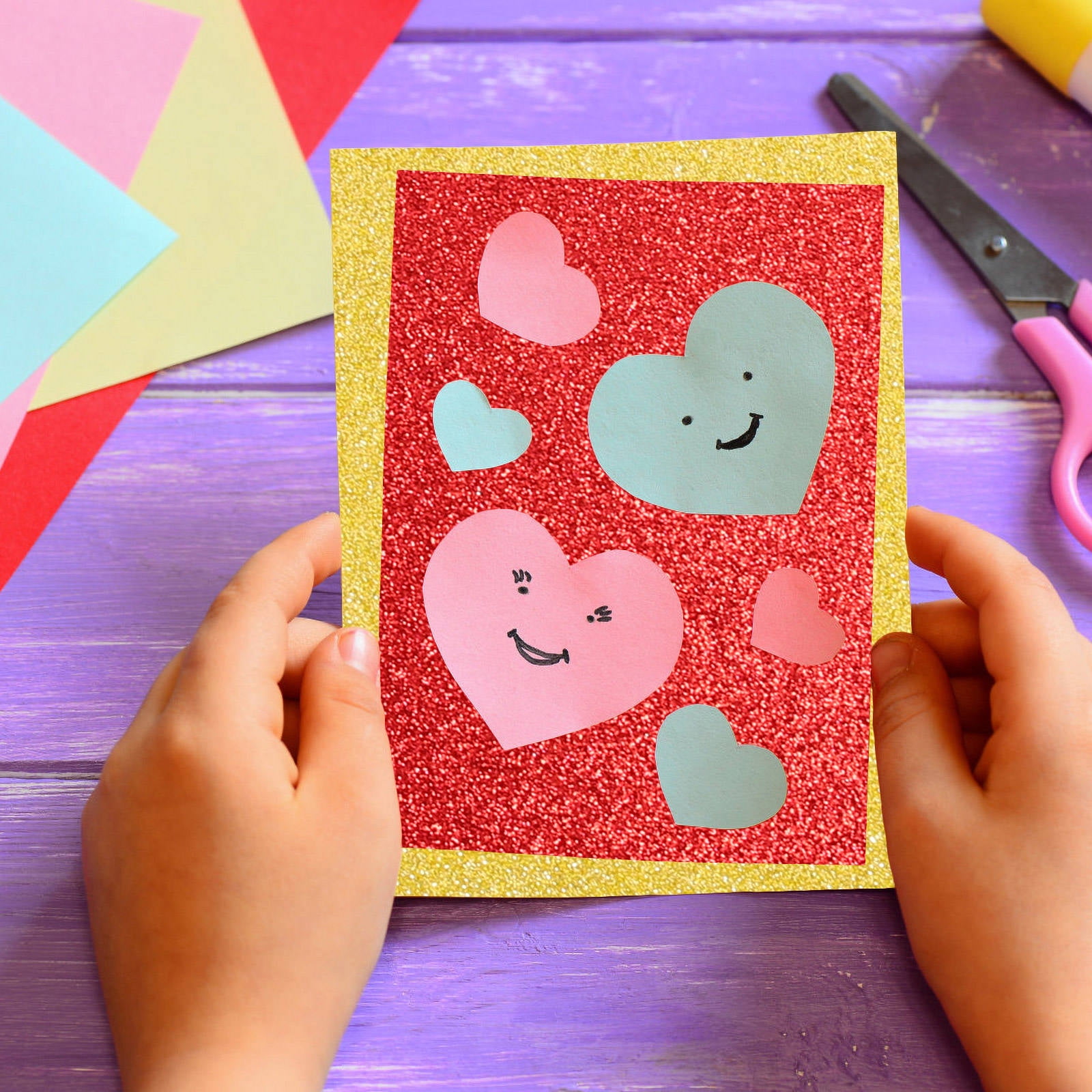 Mobutofu 10Pcs Shiny Craft Paper Glitter Sponge Paper Assorted Color ...