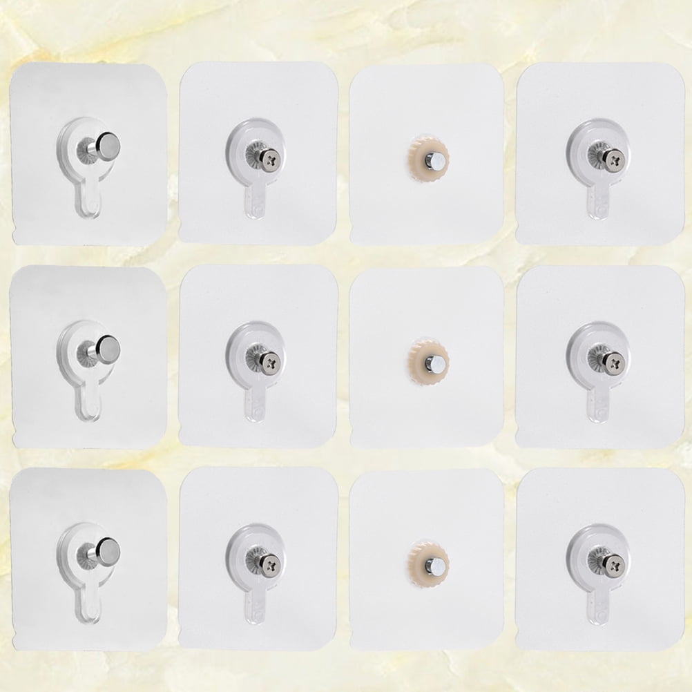Mobutofu 12 Pcs Wall Mount Hook Acrylic for Wall-Hung Seamless Hook ...