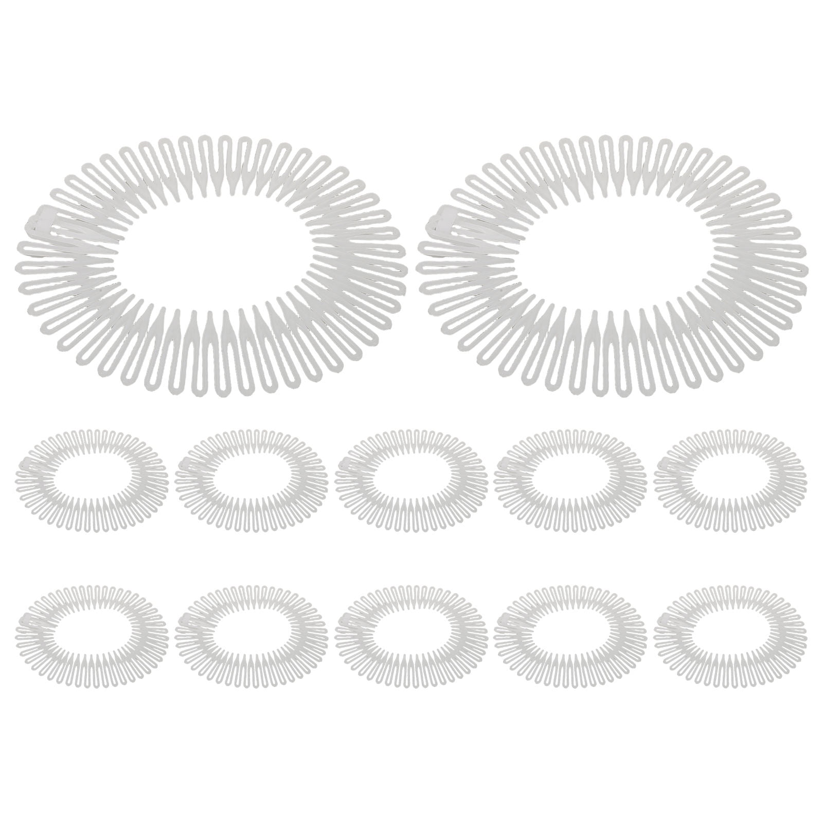 Mobutofu 12Pcs Transparent Adjustable Elastic Hair Combs Flexible ...