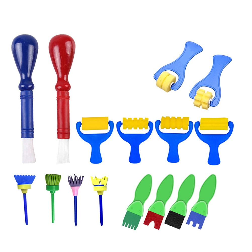 Mobutofu 16Pcs Drawing Brush Set for Kids Art Education Assorted Color ...